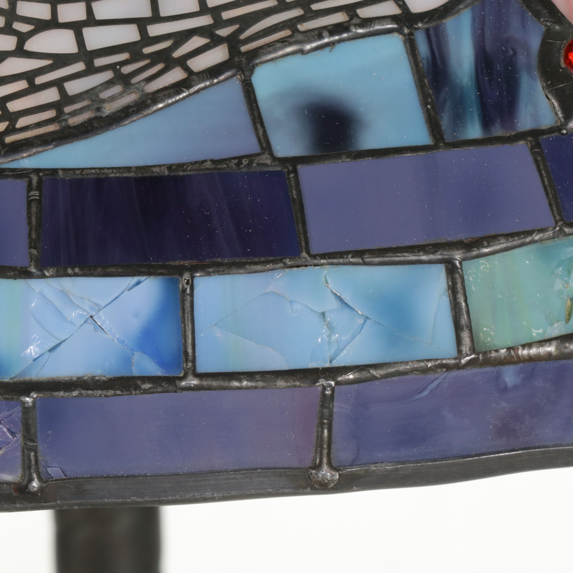 Victorian Style Floor Lamp with Stained Glass Dragonfly Shade | EBTH