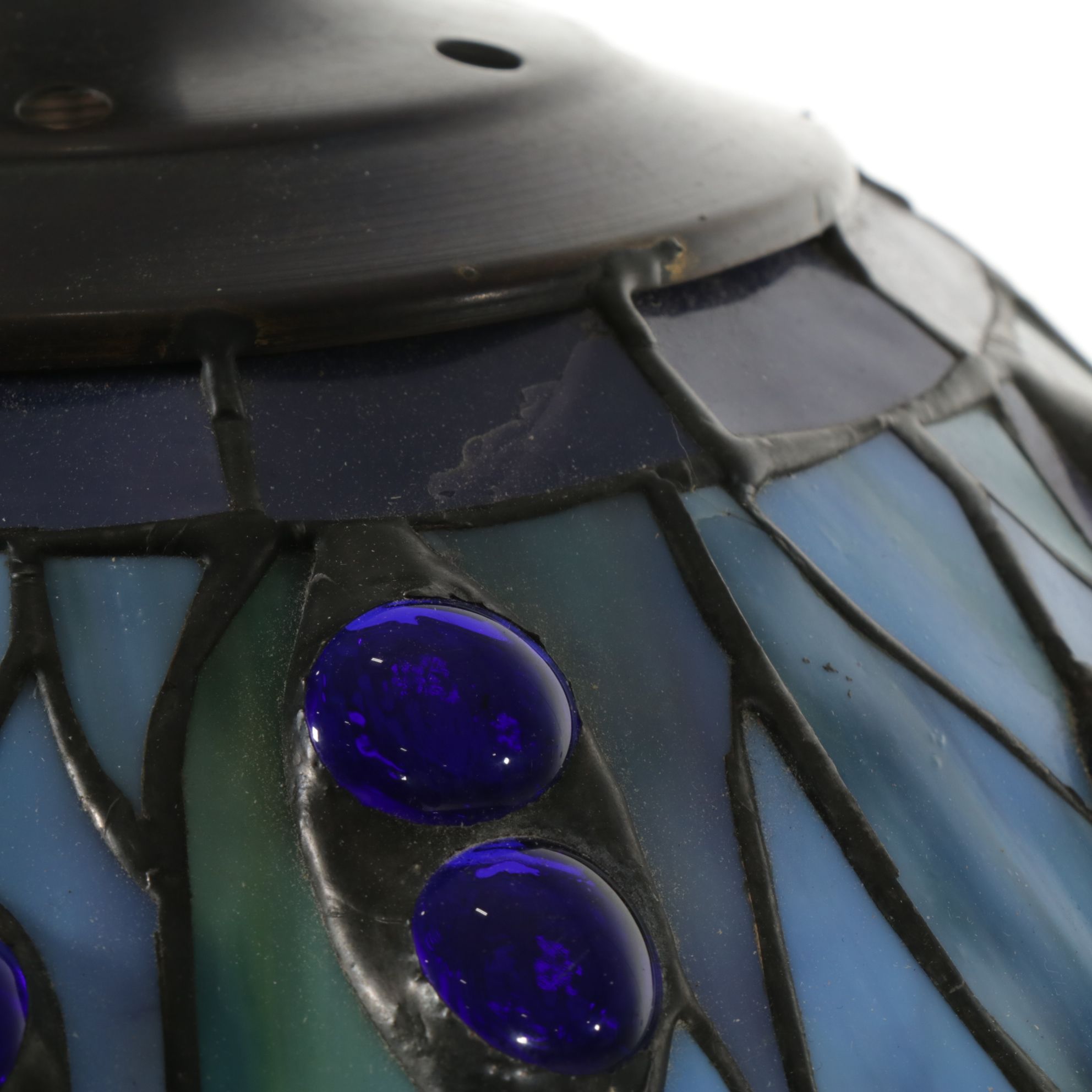 Victorian Style Floor Lamp with Stained Glass Dragonfly Shade | EBTH