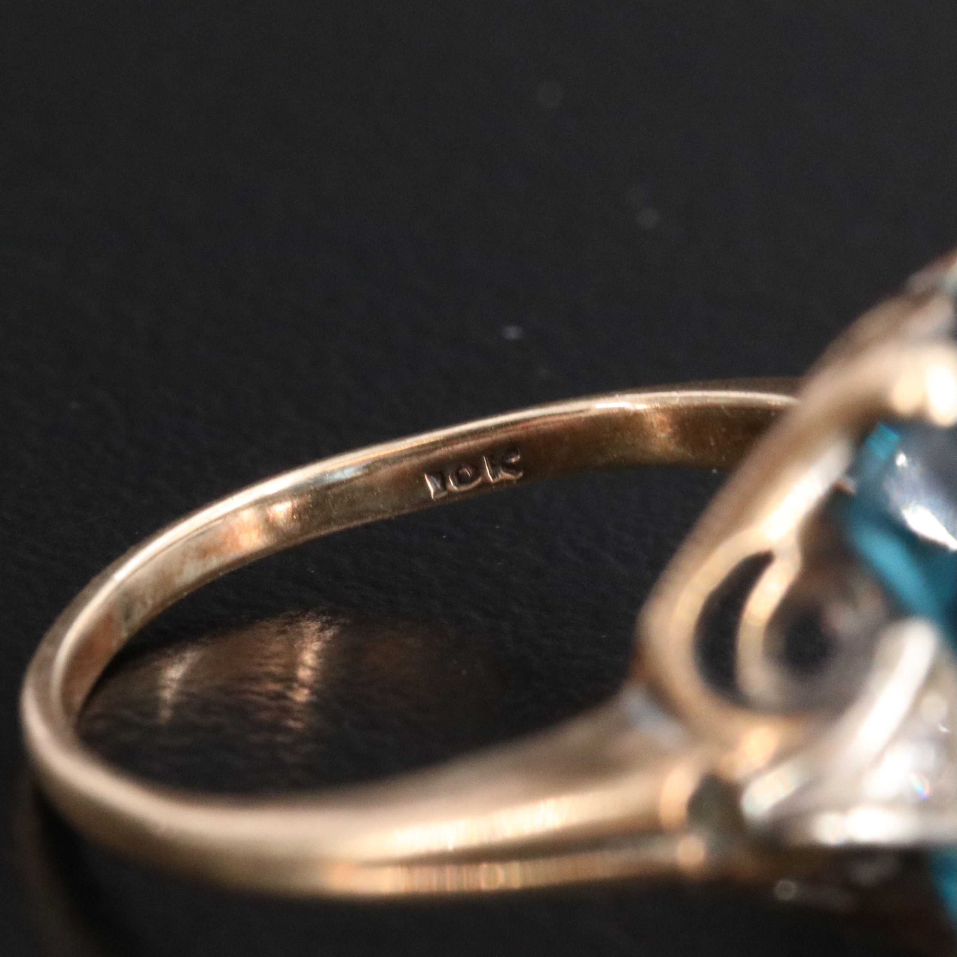 Vintage 10K Spinel and Diamond Ring | EBTH