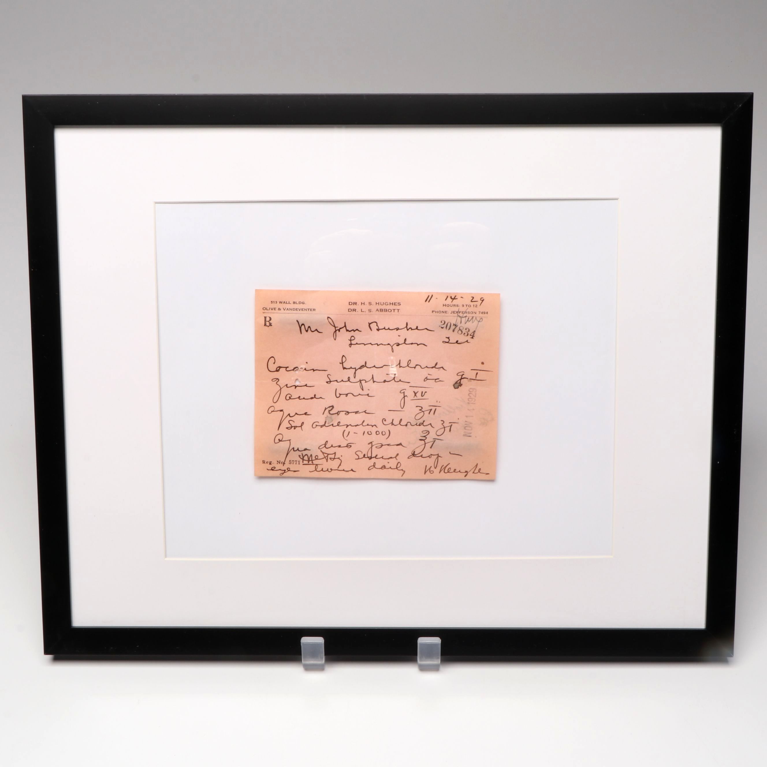 Prescription Form for Cocaine, 1929 | EBTH