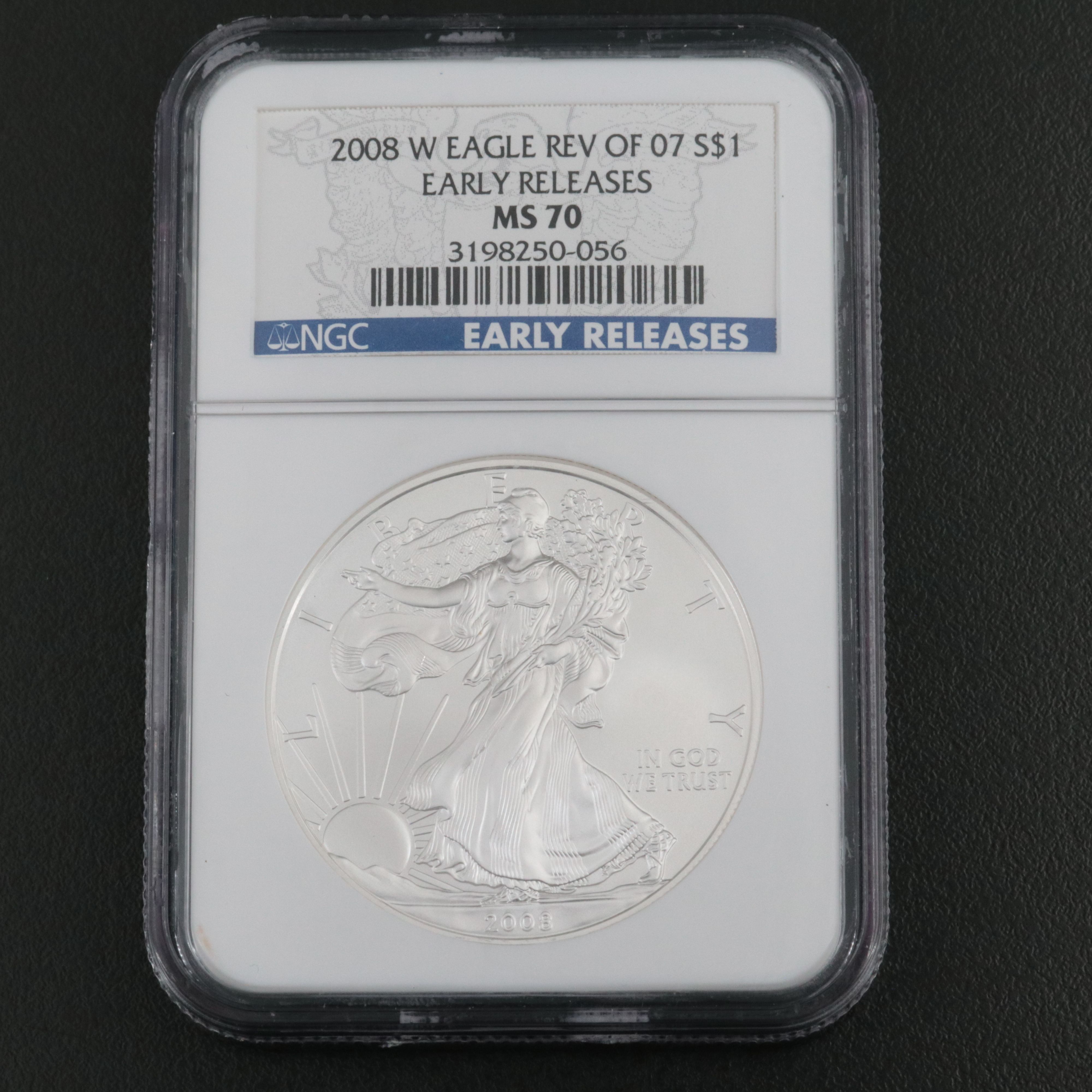 NGC Graded MS70 2008-W Reverse of 2007 $1 American Silver Eagle | EBTH