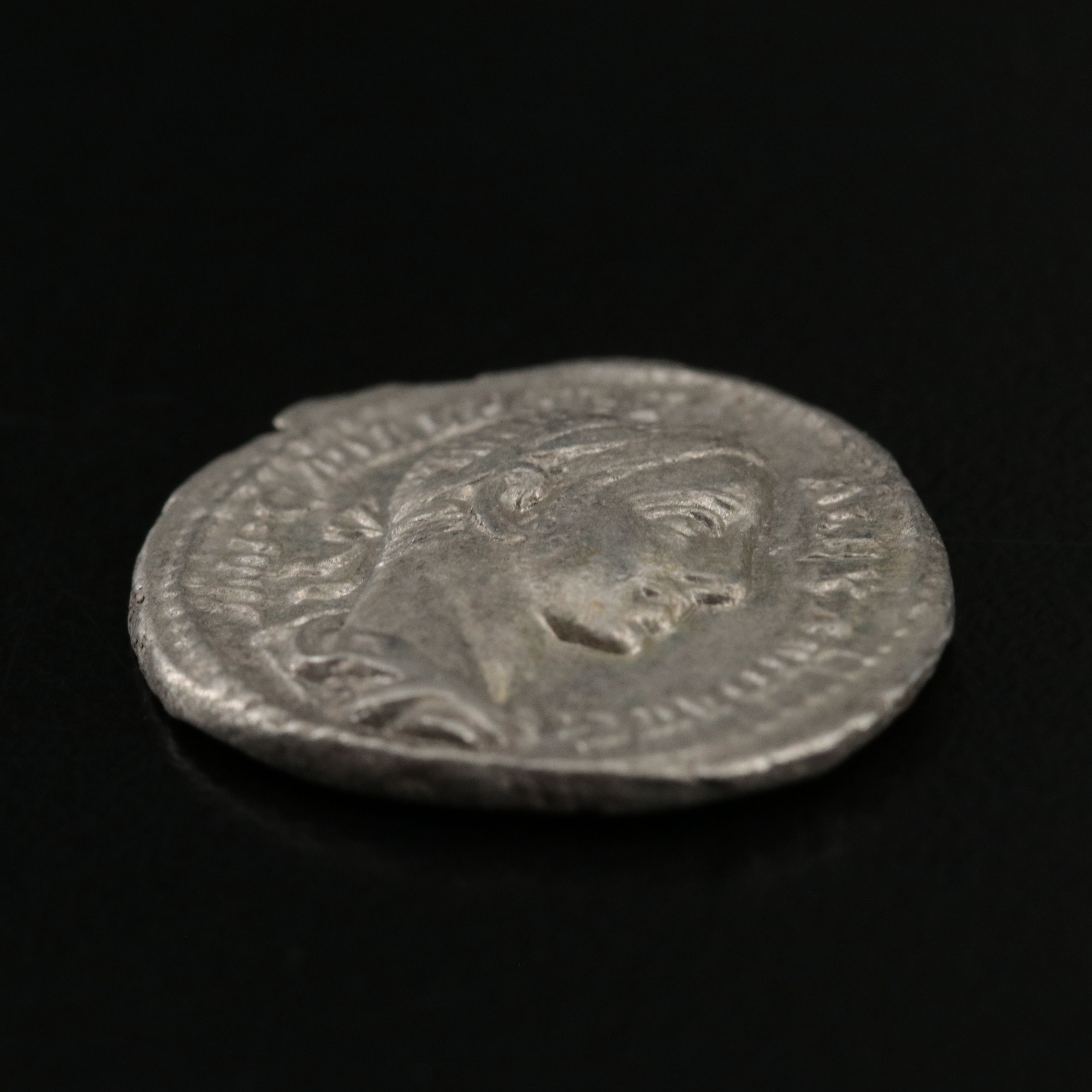 Ancient Roman Imperial AR Denarius Coin of Severus Alexander, ca. 225 A ...