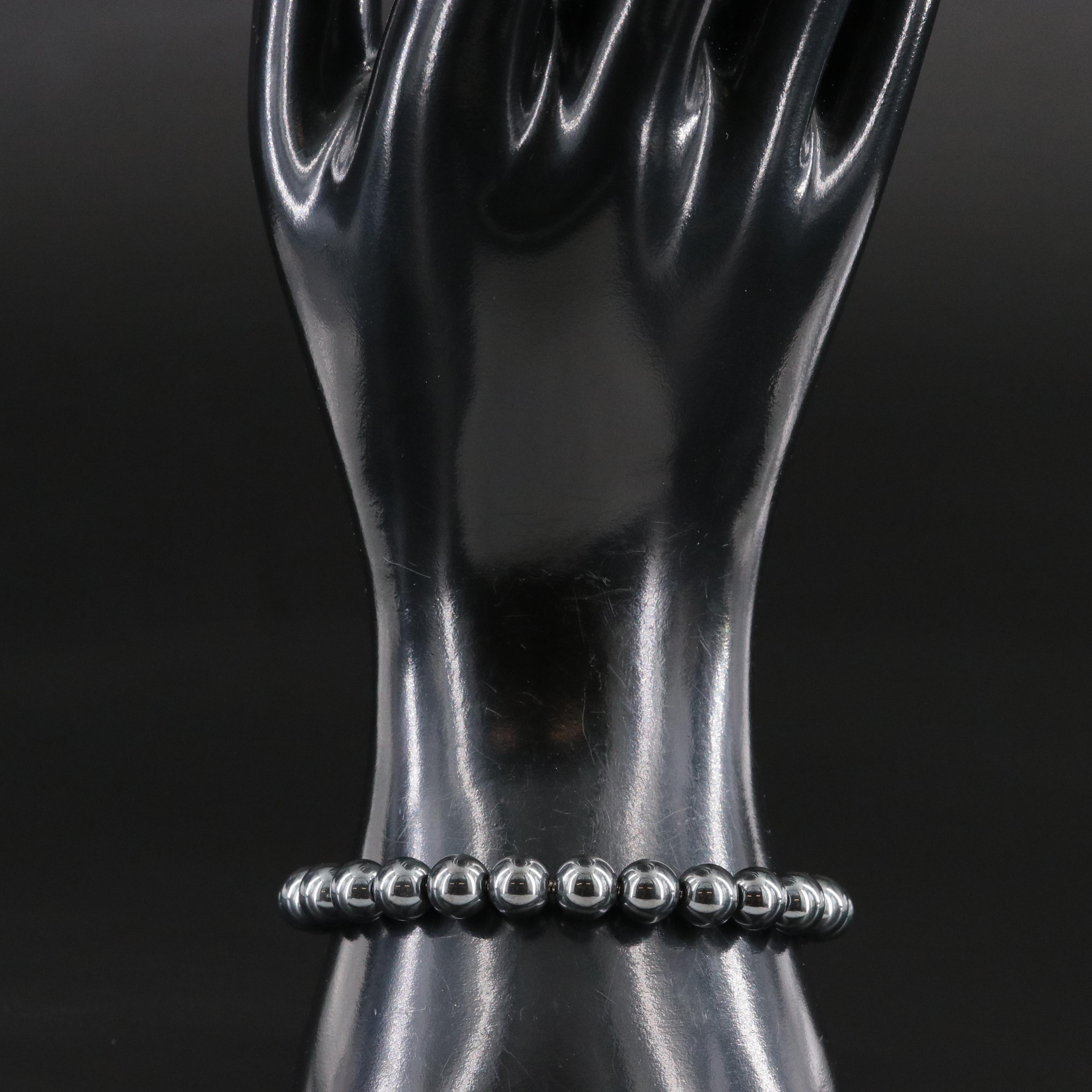 David Yurman Spiritual Bead Hematite Bracelet with Sterling Clasp | EBTH