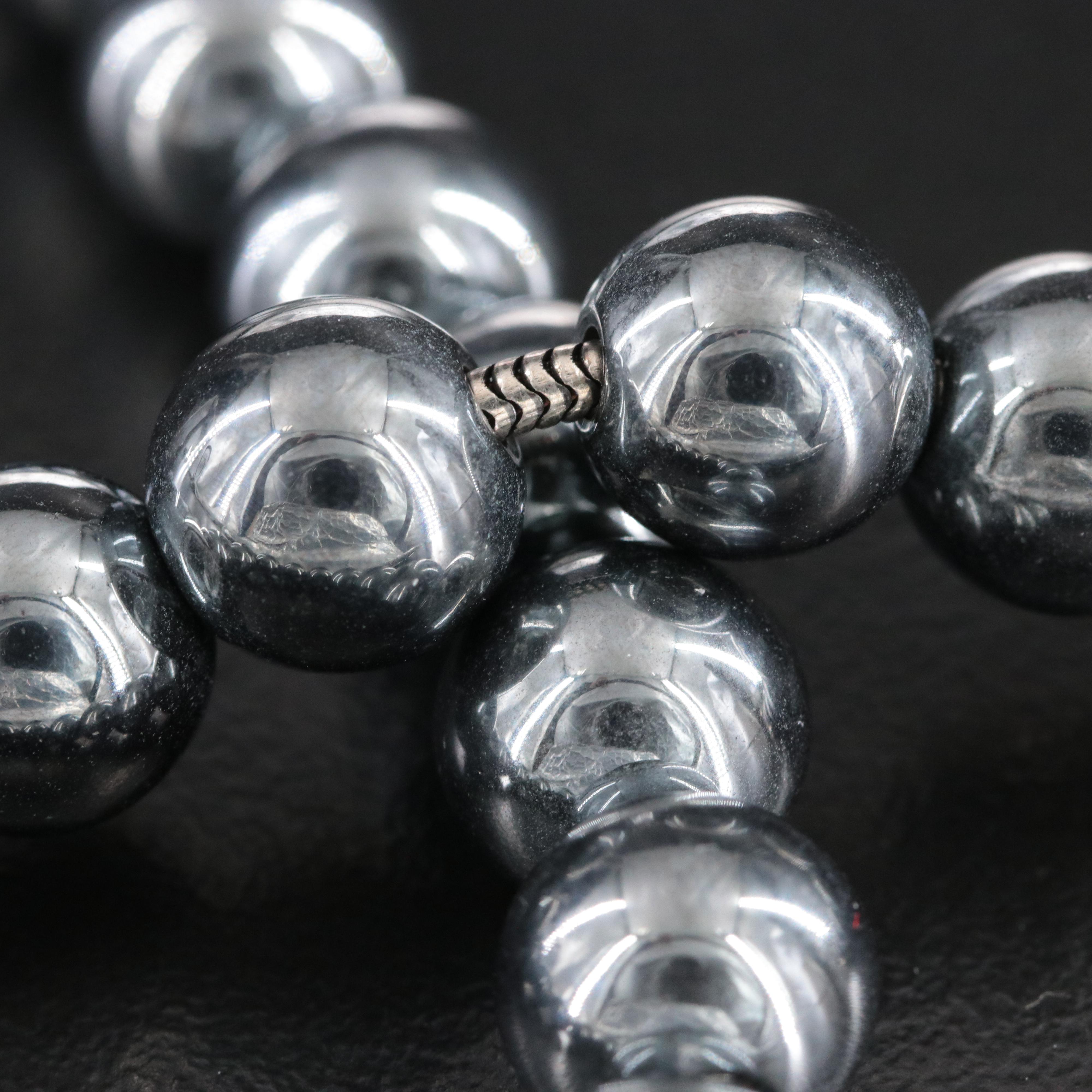 David Yurman Spiritual Bead Hematite Bracelet with Sterling Clasp | EBTH