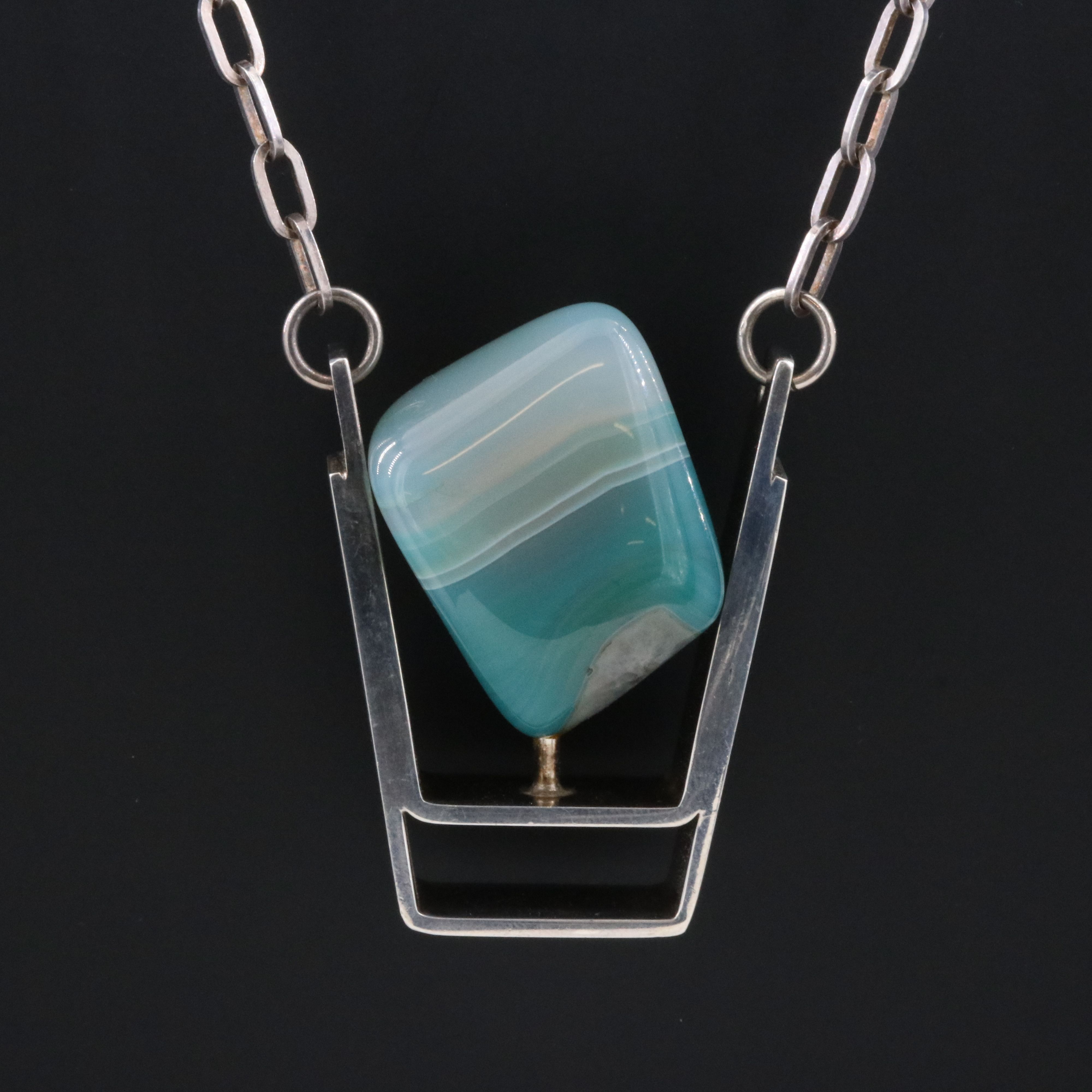 Erling Christoffersen for Norway Plus Designs Sterling Agate Necklace ...