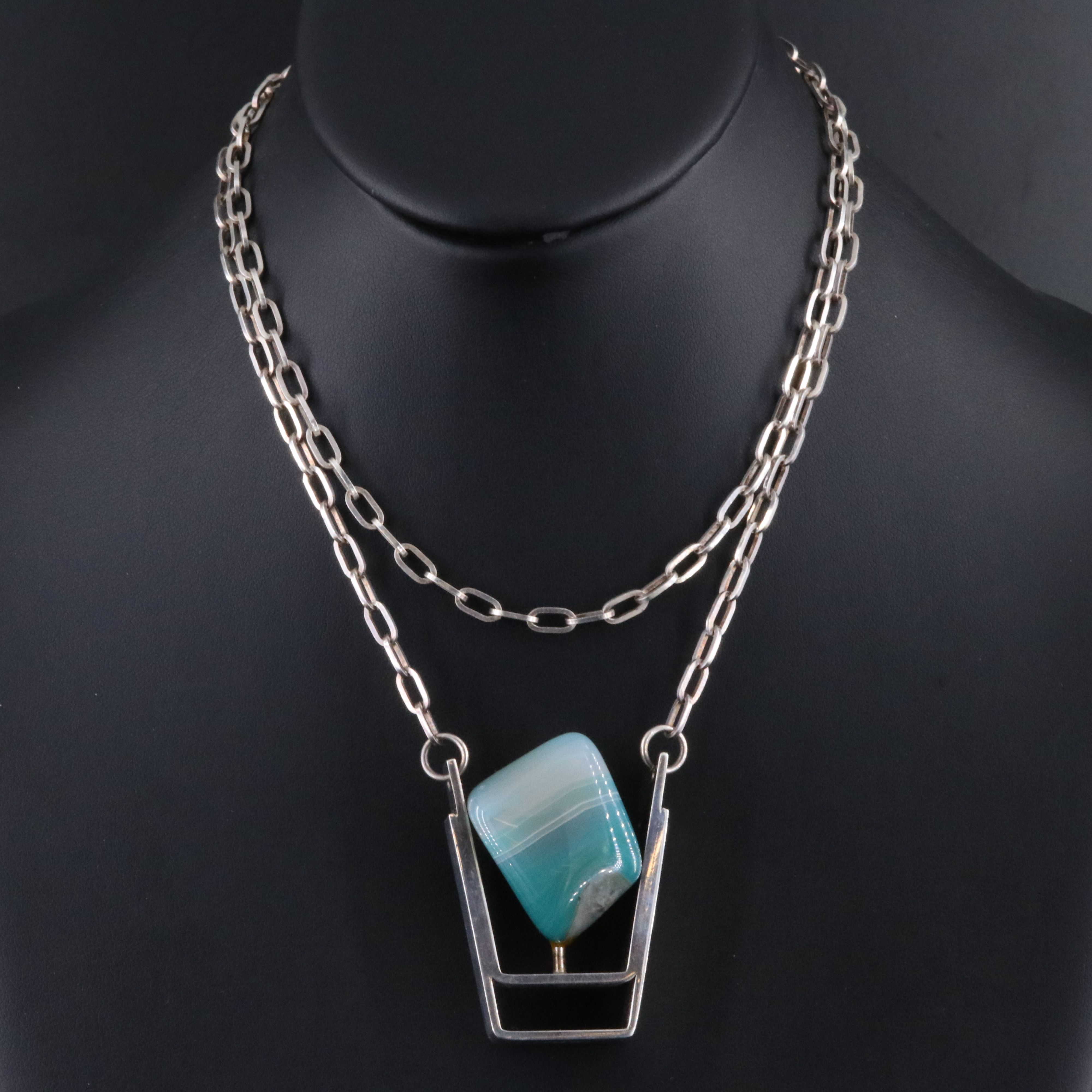Erling Christoffersen for Norway Plus Designs Sterling Agate Necklace ...