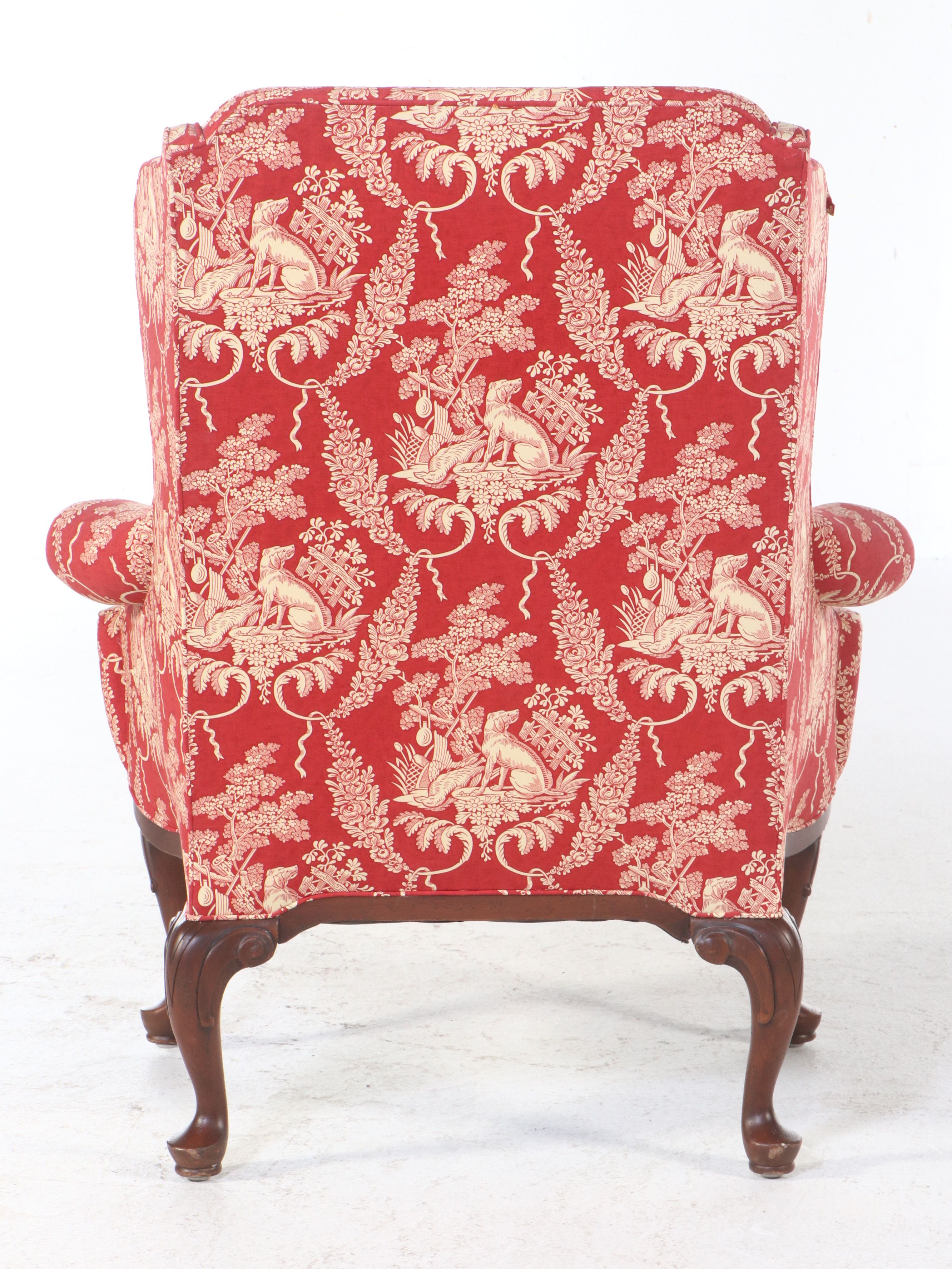Harden Queen Anne Style Wingback Armchair with Ottoman | EBTH