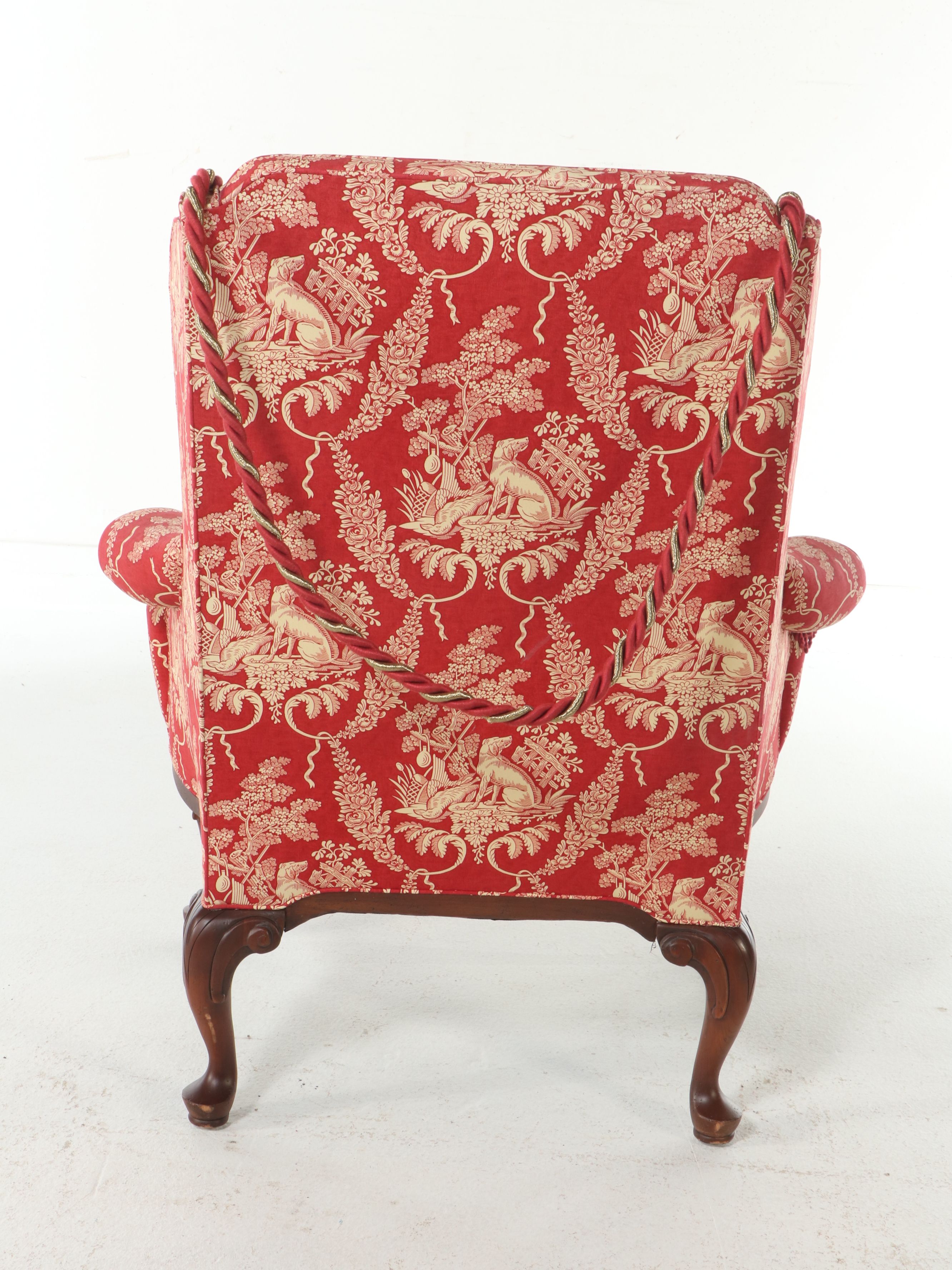 Harden Queen Anne Style Upholstered Wingback Armchair | EBTH