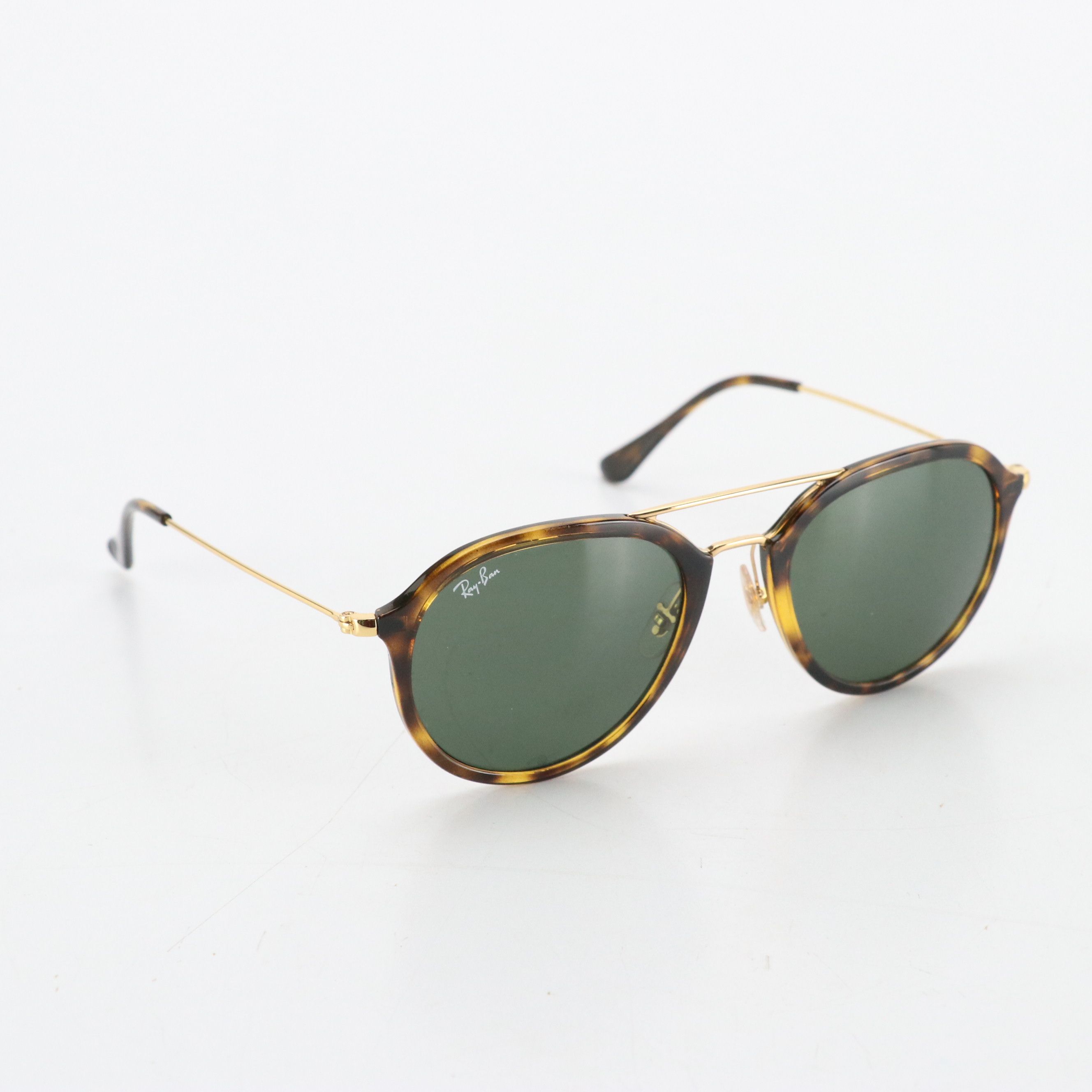 Ray-Ban RB 4253 710 Light Havana Round Double-Bridge Sunglasses, With ...