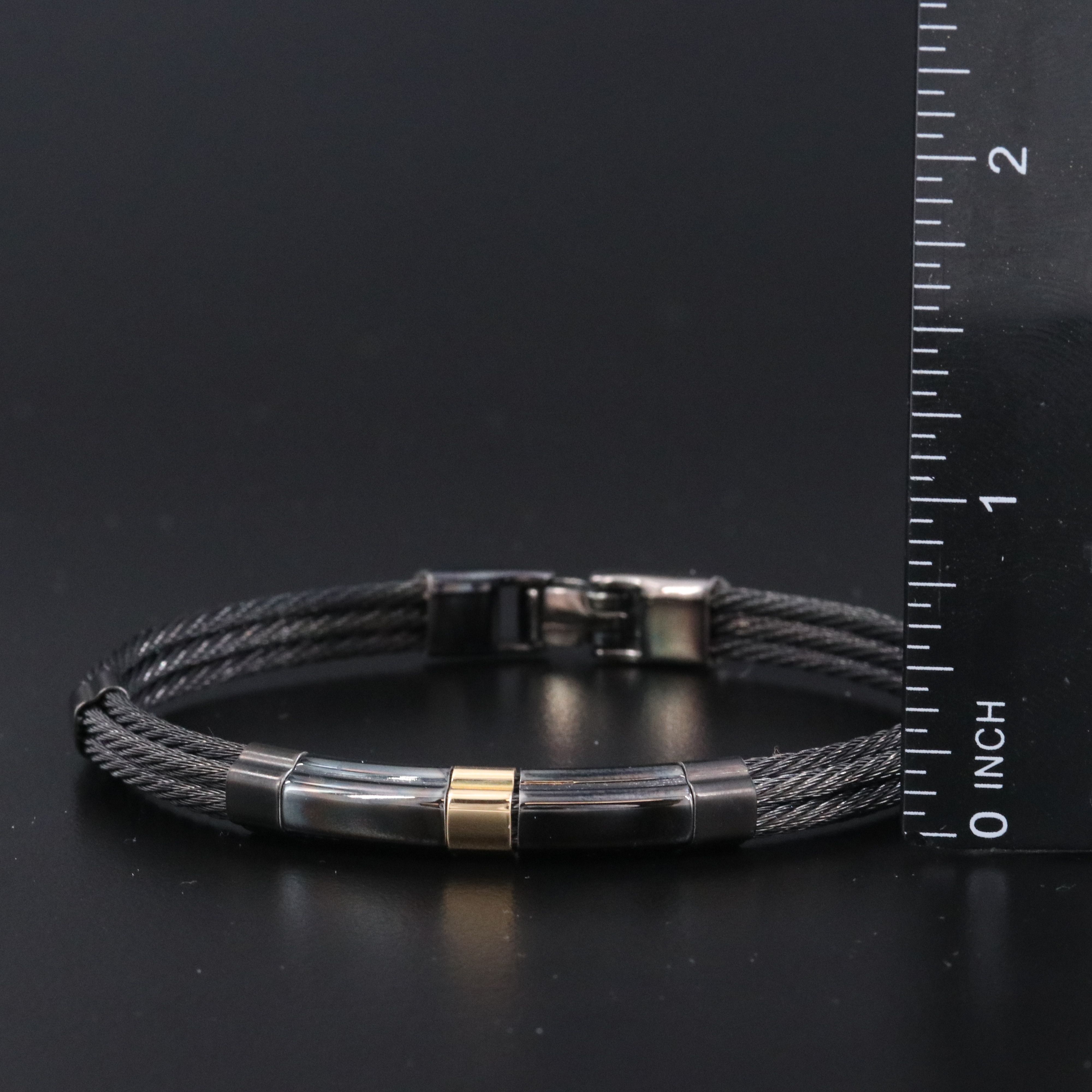 ALOR Stainless Steel Cable Bracelet with 18K Accent | EBTH
