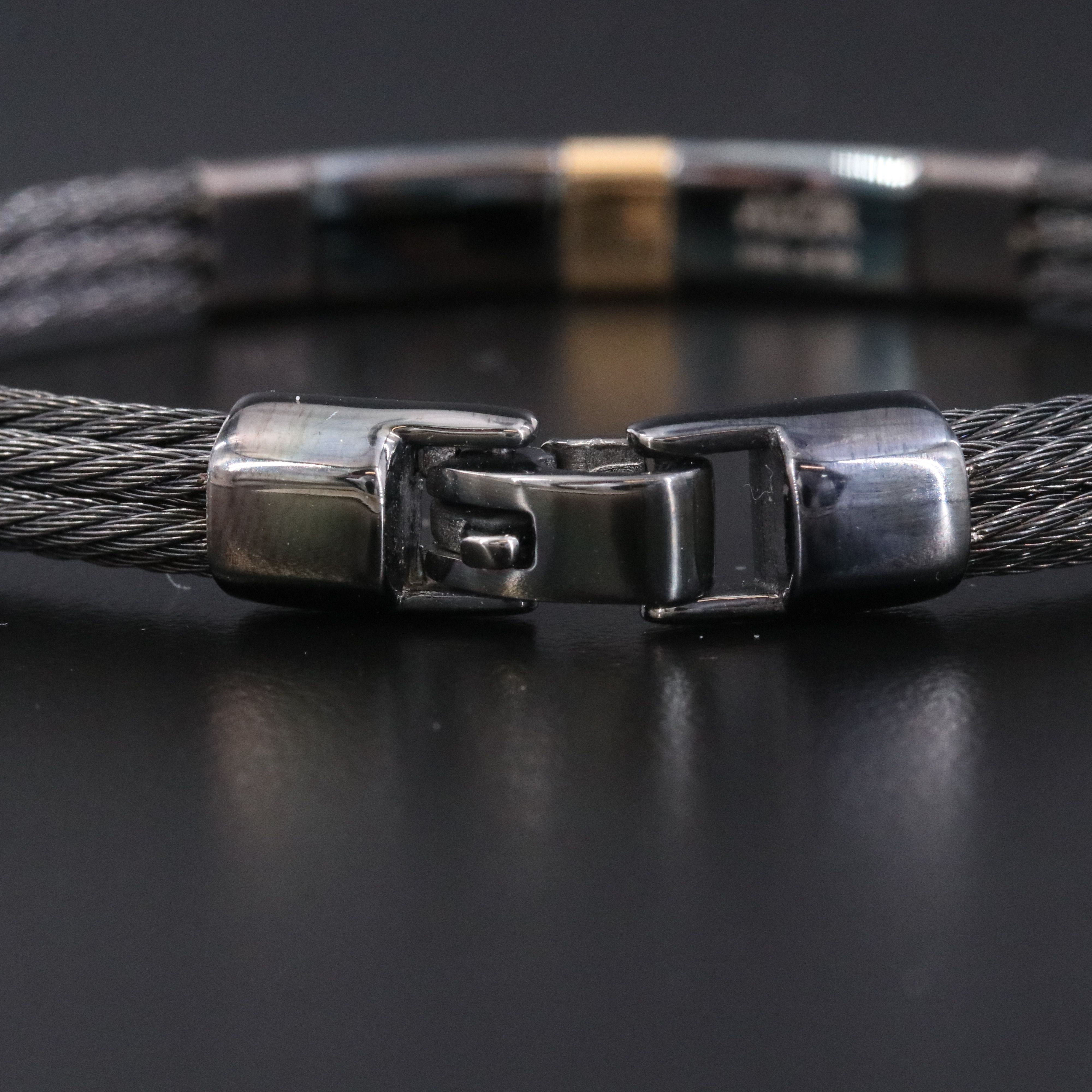 ALOR Stainless Steel Cable Bracelet with 18K Accent | EBTH