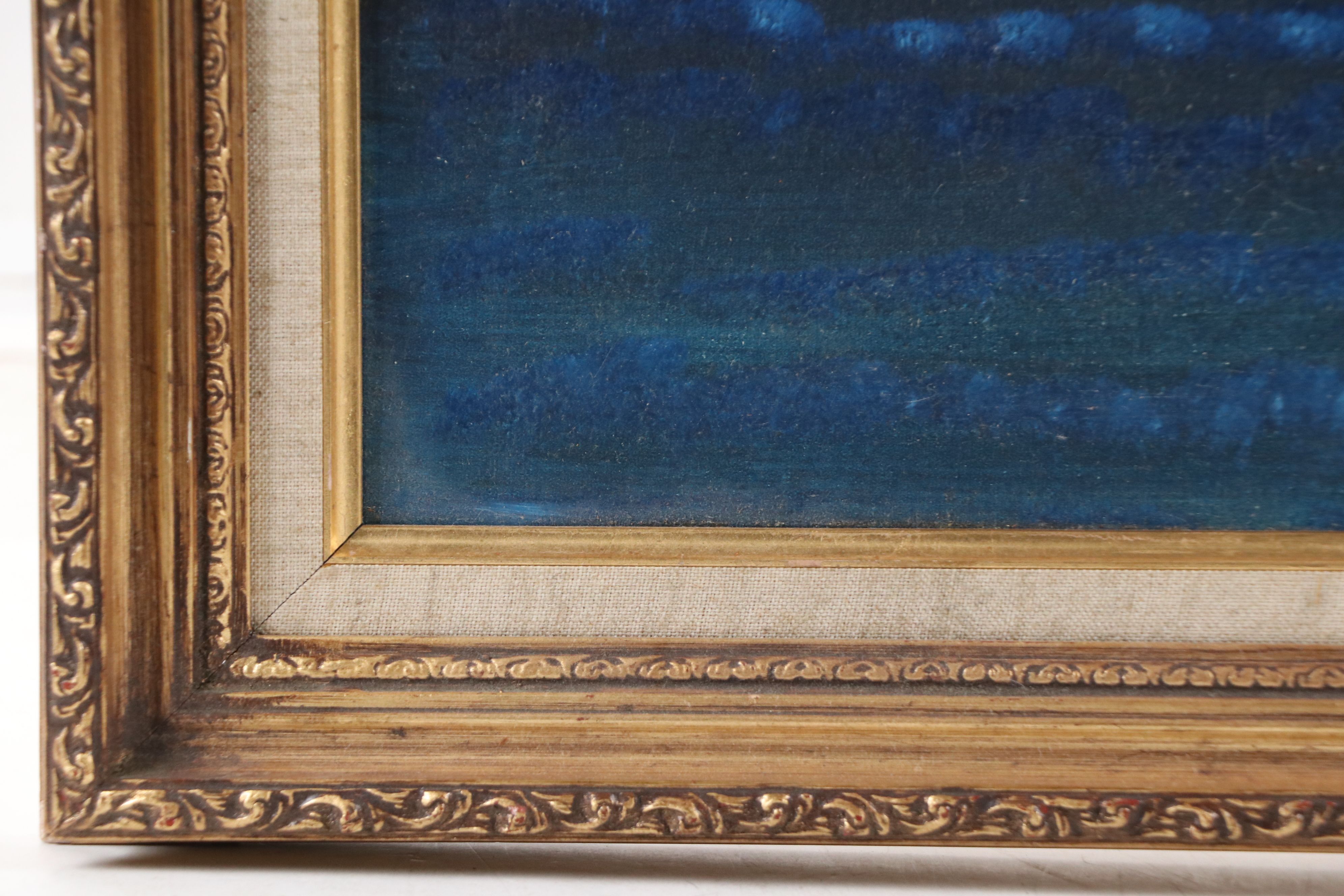 Oil Painting of Cat and Two Balls of Yarn, Circa 1970 | EBTH