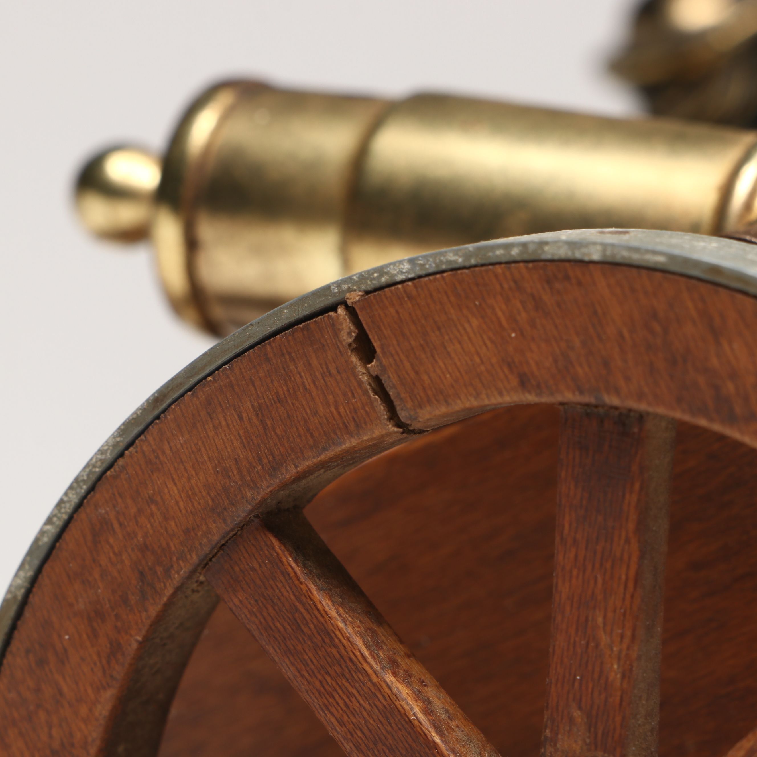 Vintage SCC Brass American Revolution Figurine with Miniature Cannon | EBTH