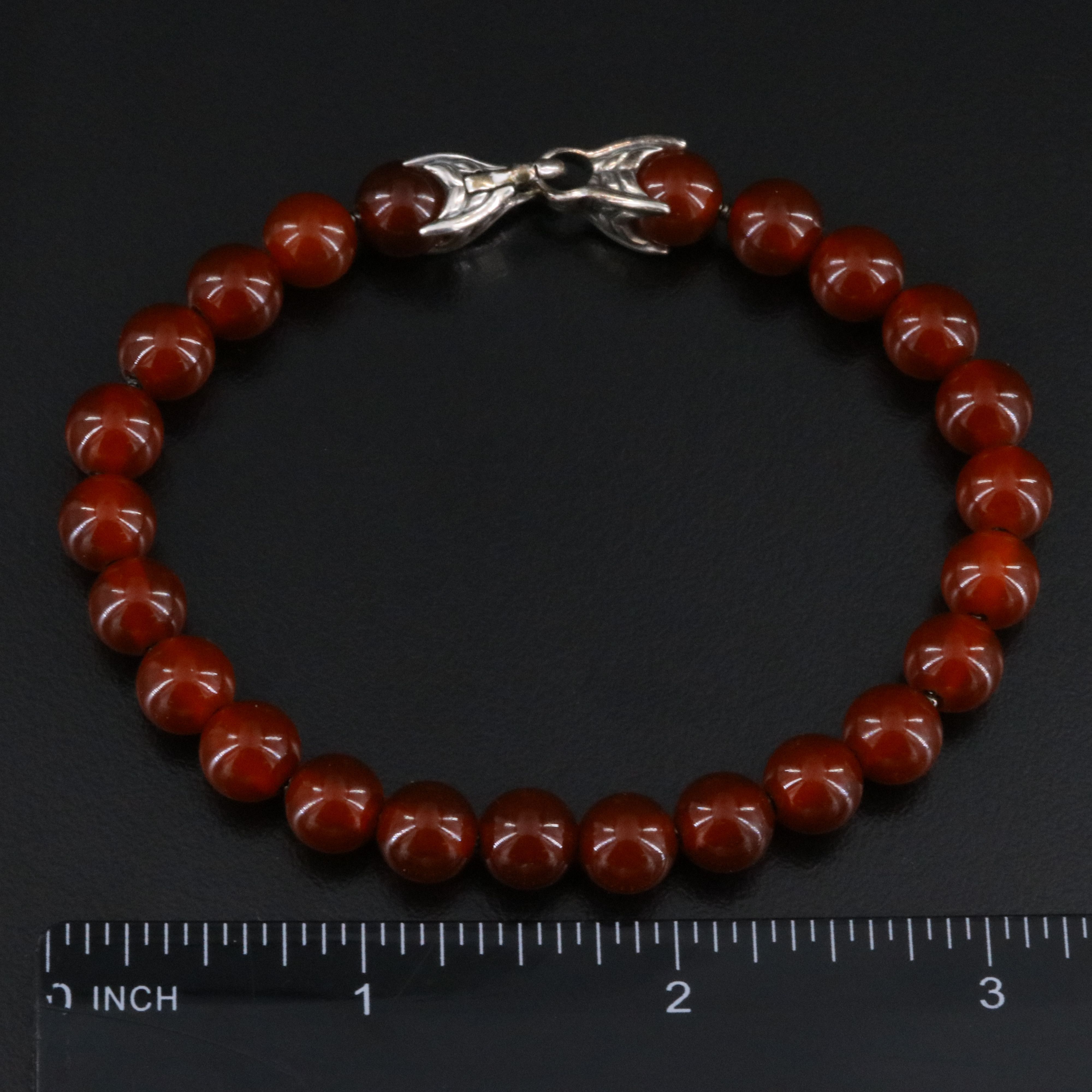David Yurman Spiritual Beads Sterling and Carnelian Bracelet | EBTH