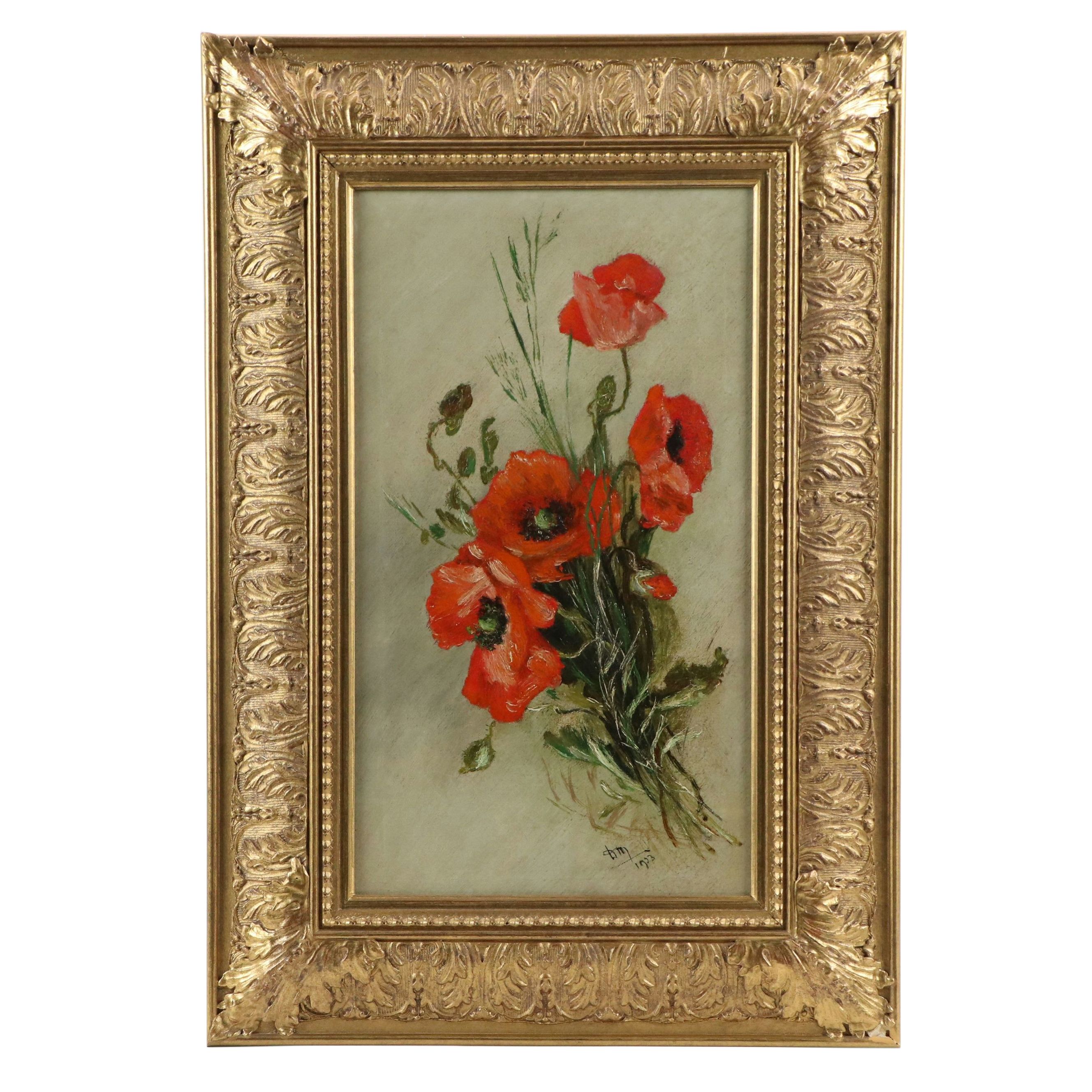 Oil Painting of Bouquet of Poppies, 1923 | EBTH