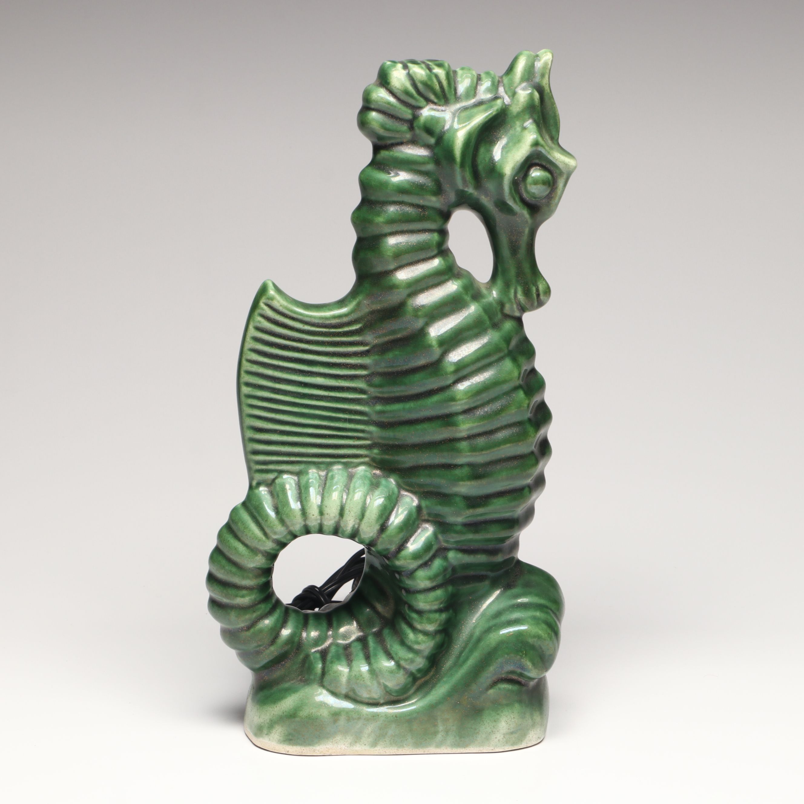 Mid Century Modern Ceramic Seahorse Table Lamp | EBTH