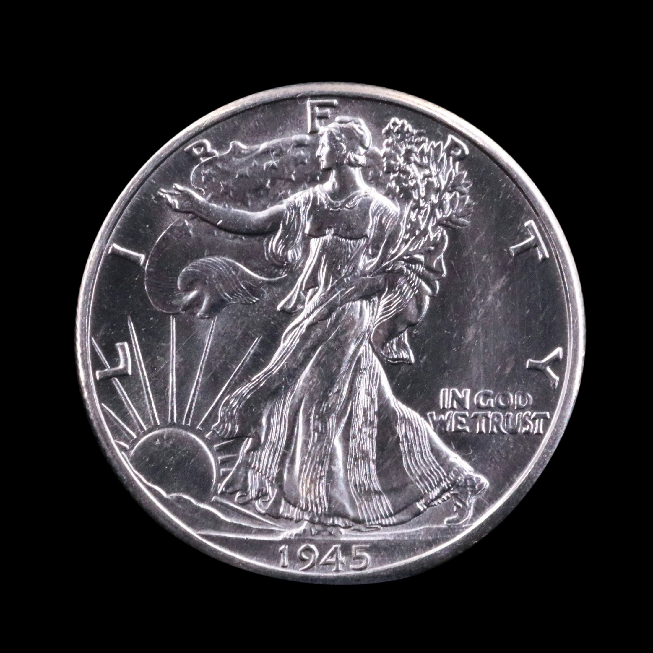 1945-D Walking Liberty Silver Half Dollar | EBTH