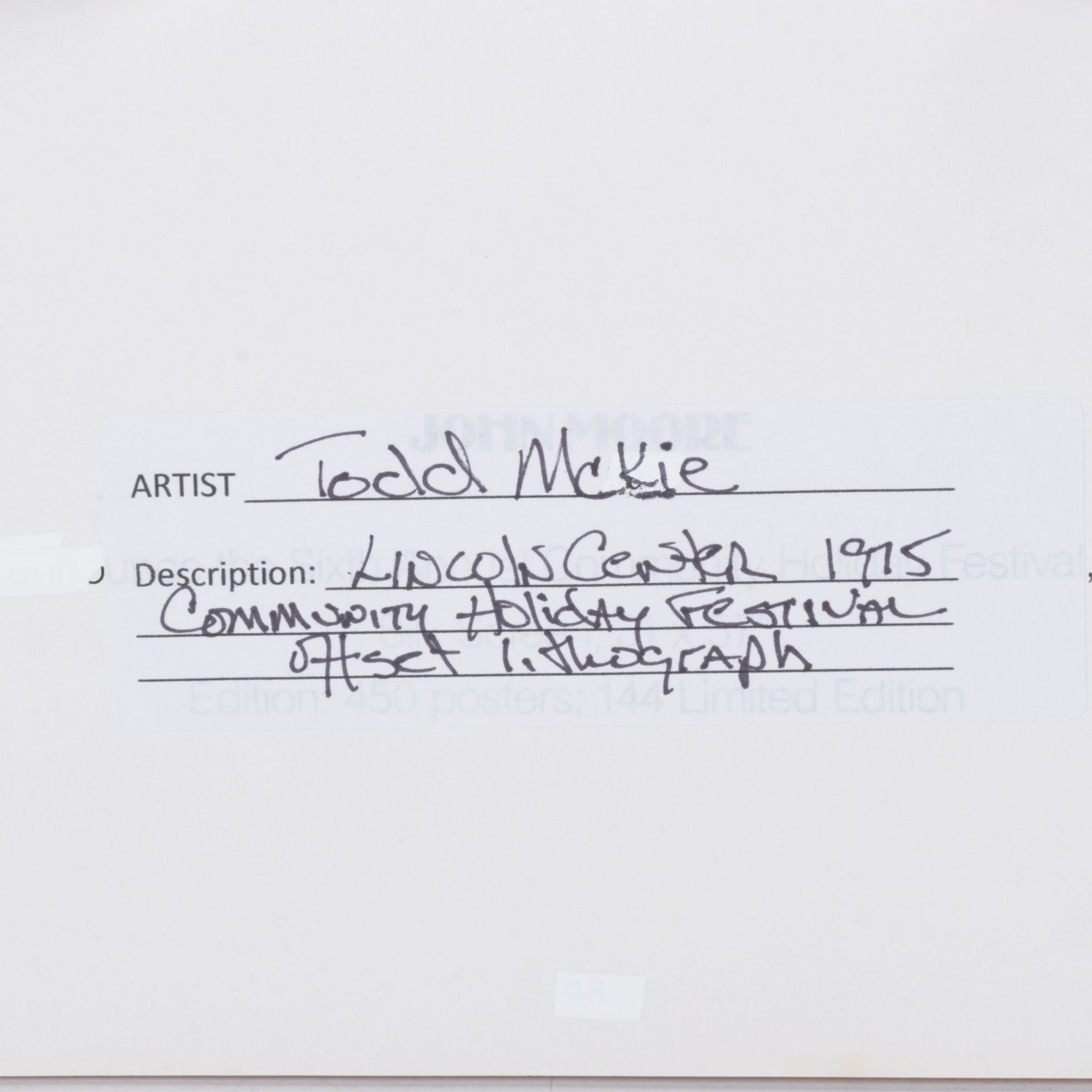 Offset Lithograph After Todd Mckie for the Lincoln Center's 5th Holiday ...