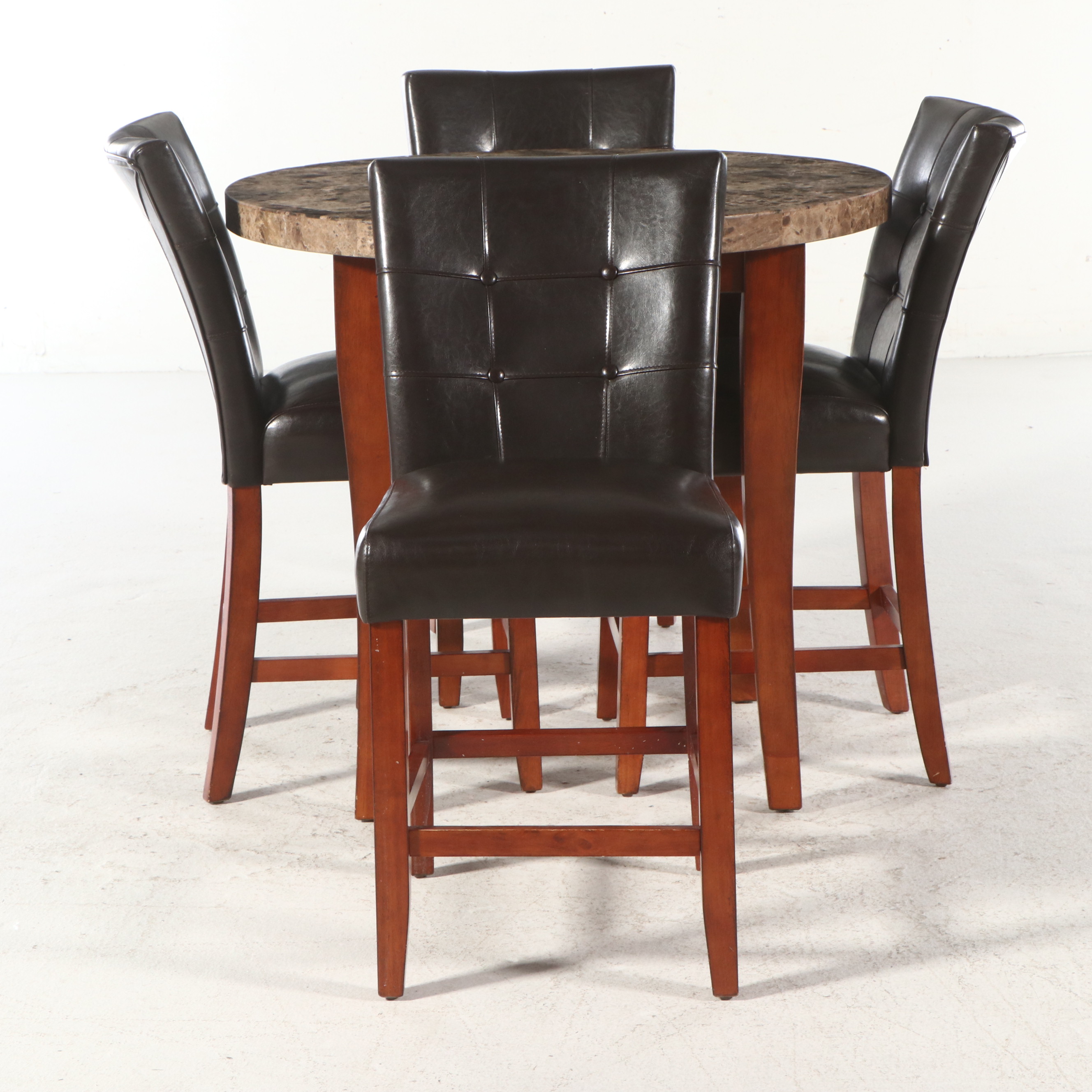 Steve Silver "Montibello" Bar Height Table and Tufted High Back Chairs ...