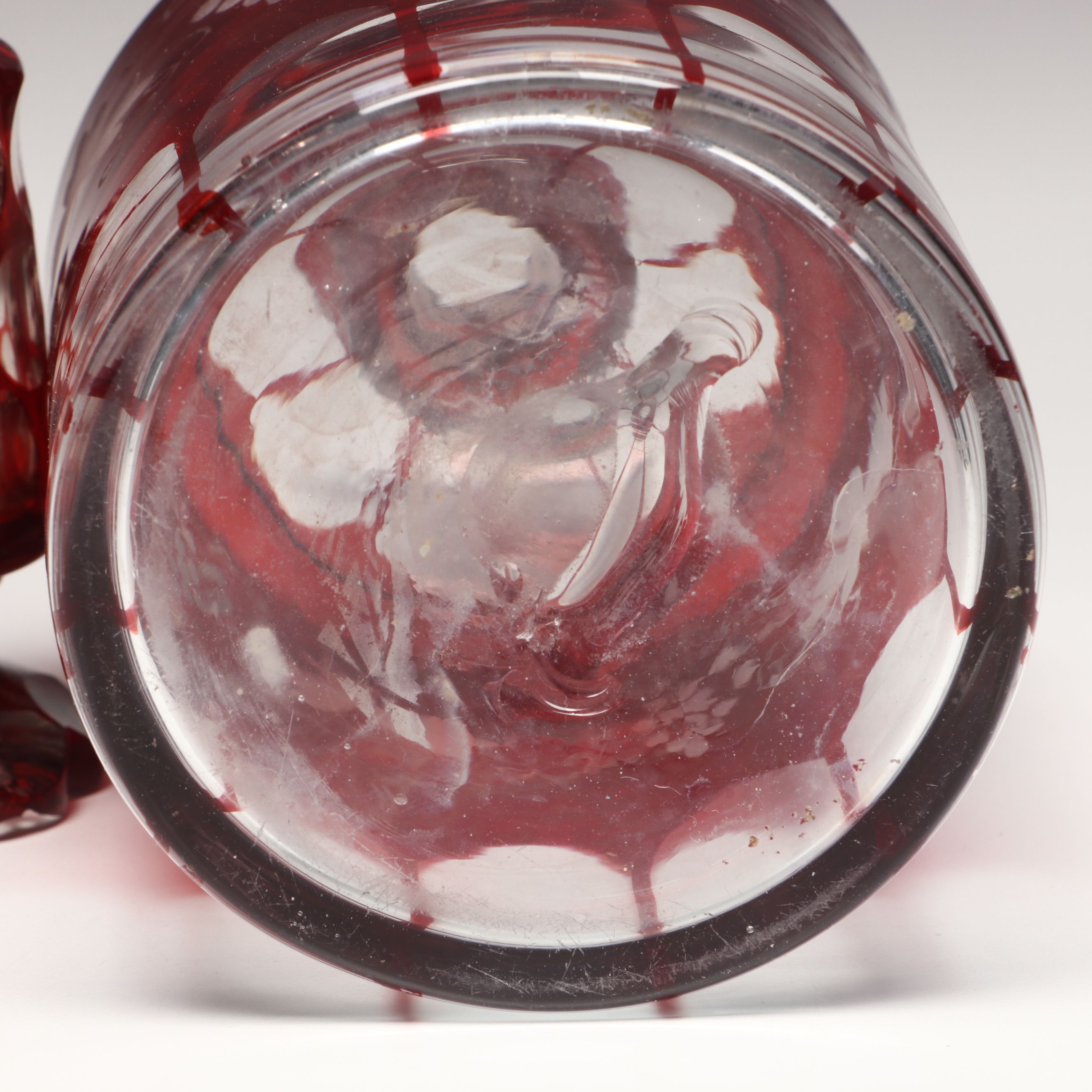 Bohemian Ruby Cut to Clear Decanters with Vanity Jar | EBTH