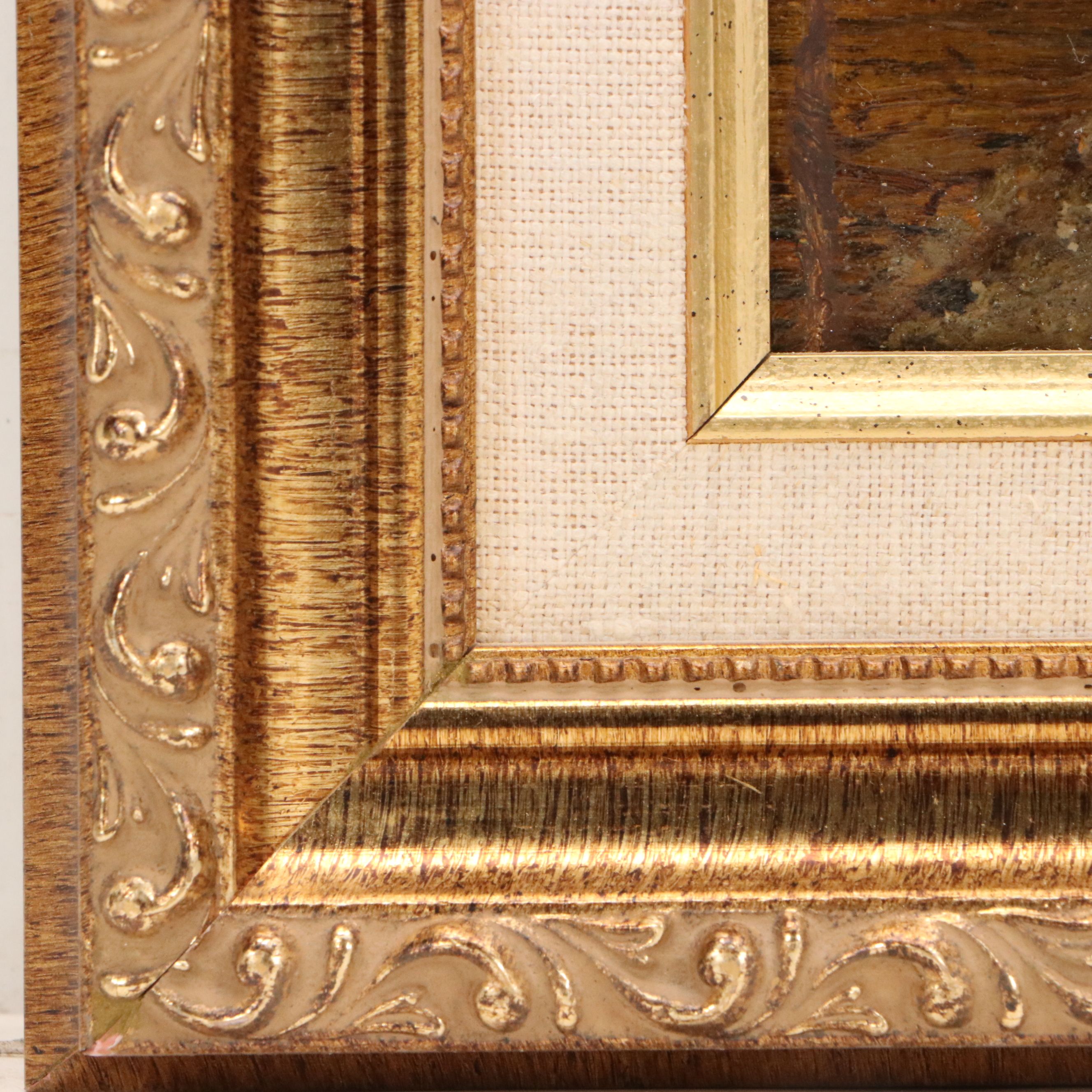 Oil Painting After Édouard Bertin of Harbor Scene with Boats, Late 19th ...