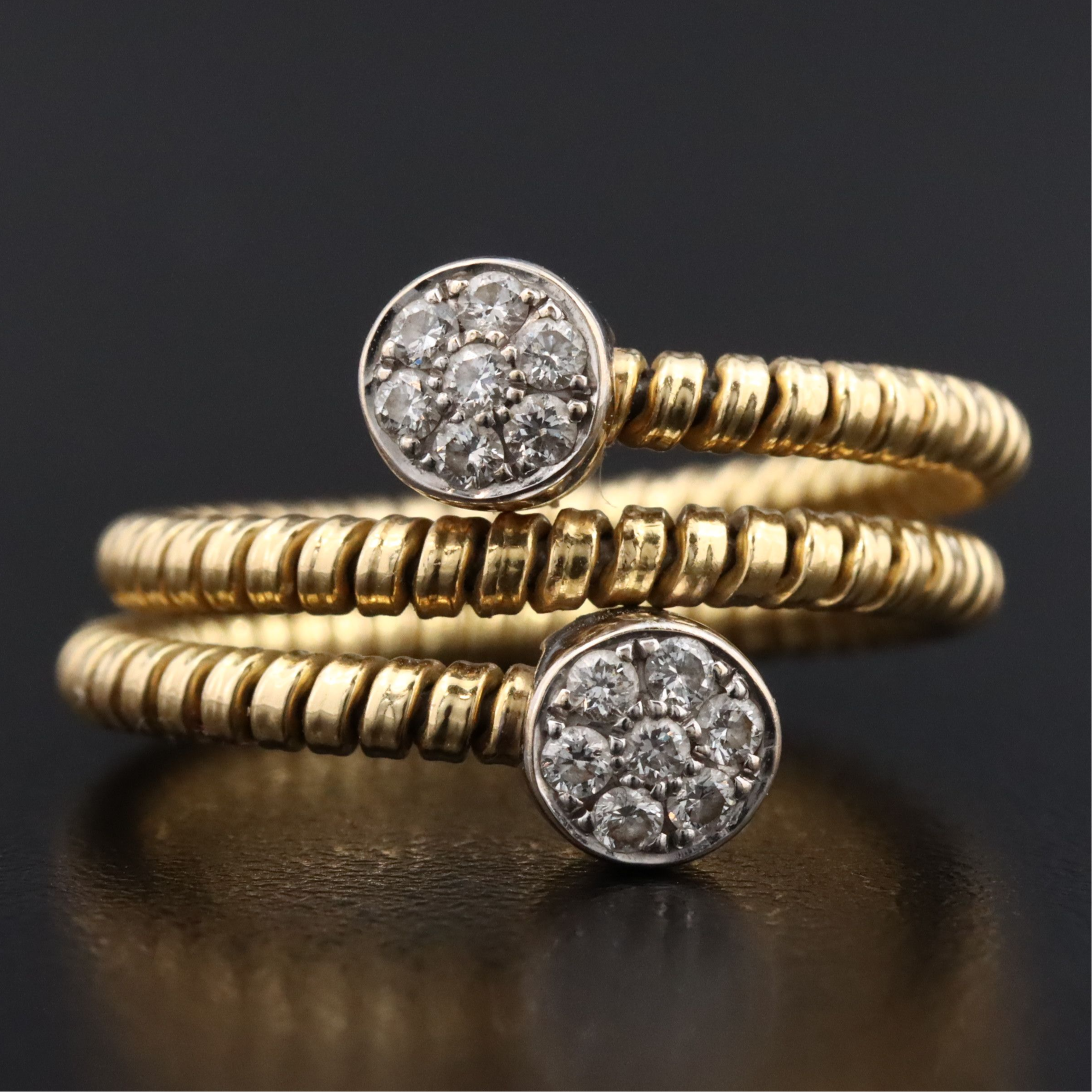 Simon G. 18K Two-Tone 0.25 CTW Diamond Coil Wrap Ring | EBTH