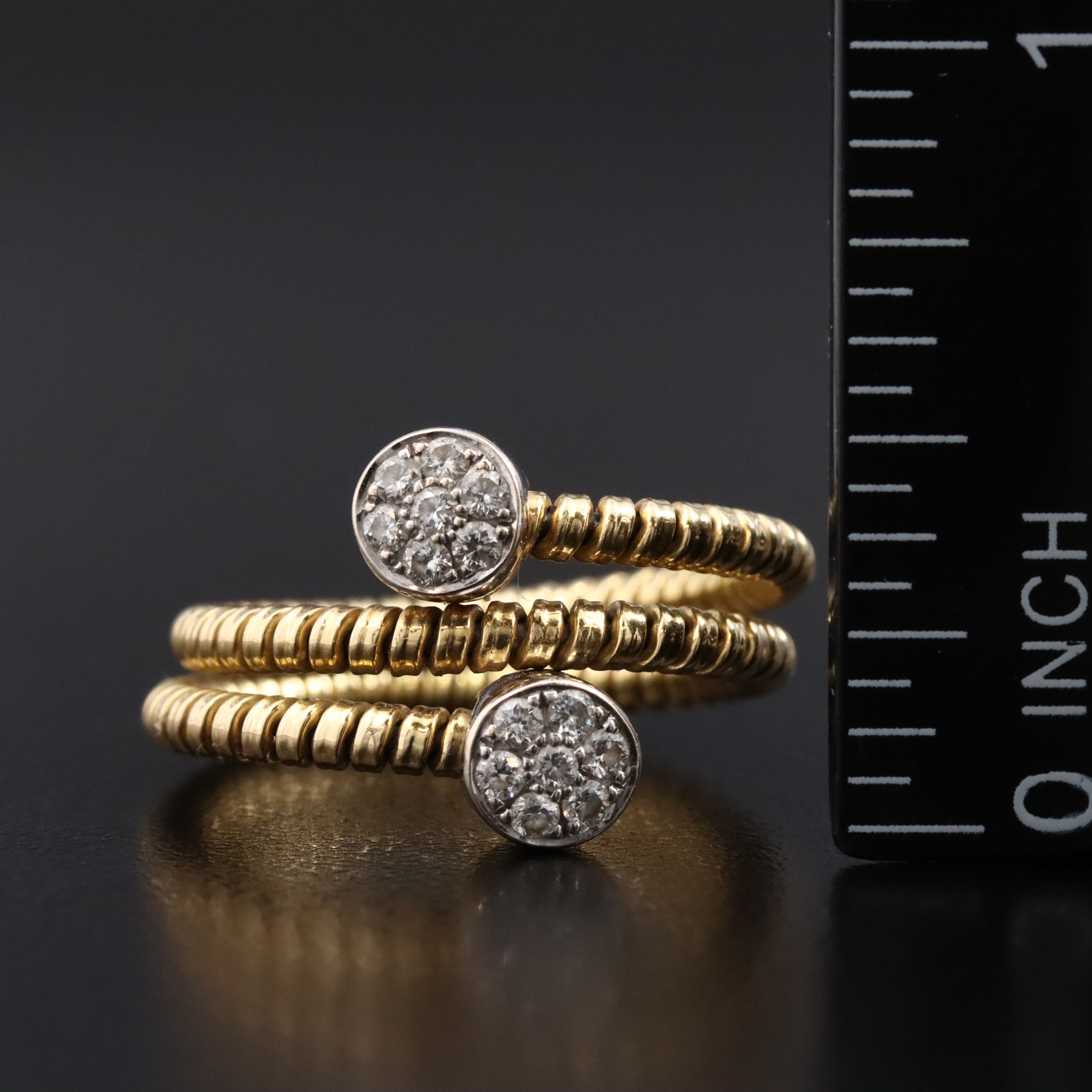 Simon G. 18K Two-Tone 0.25 CTW Diamond Coil Wrap Ring | EBTH