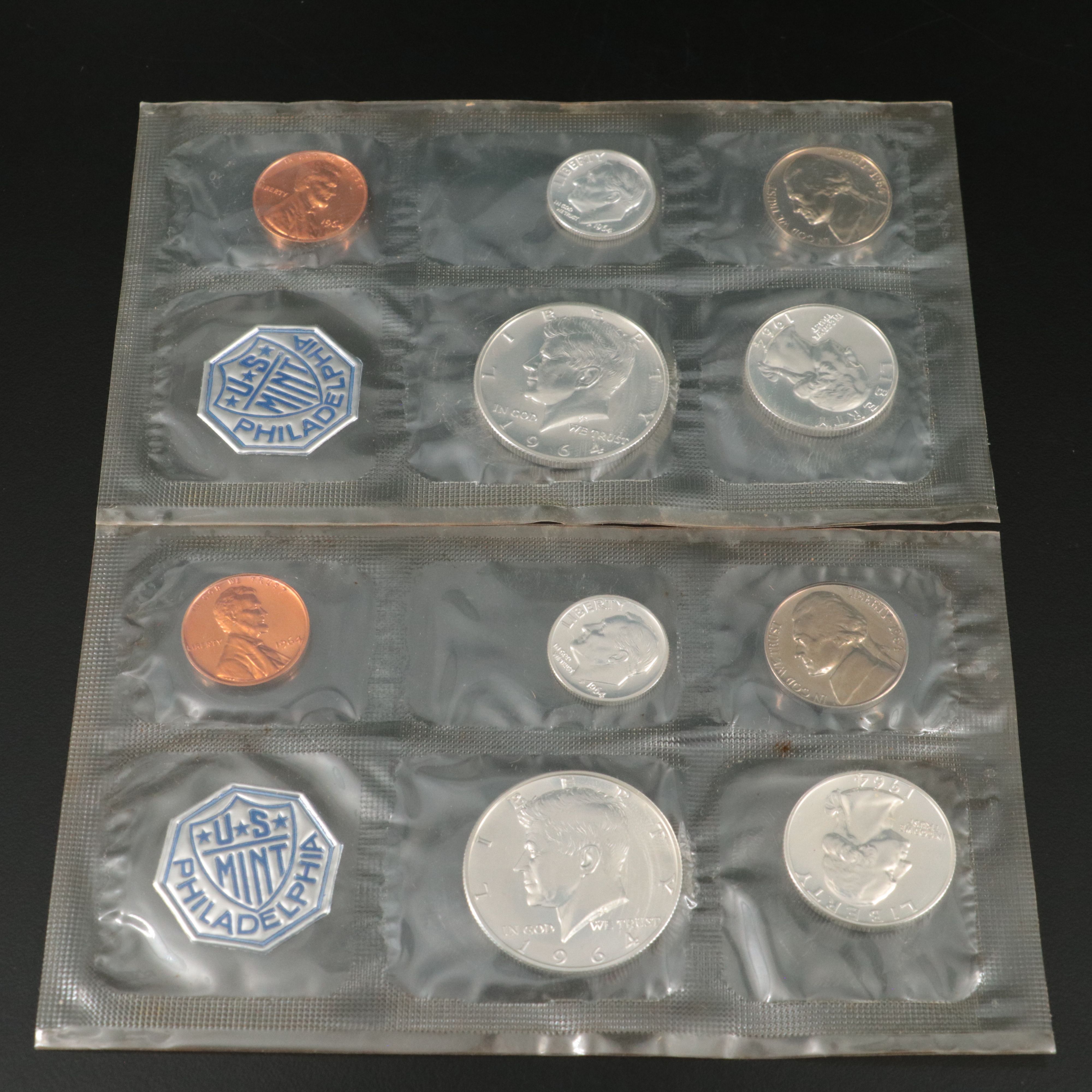 Three 1964 Classic Silver U.S. Proof Sets and a Partial 2003 Silver Set ...