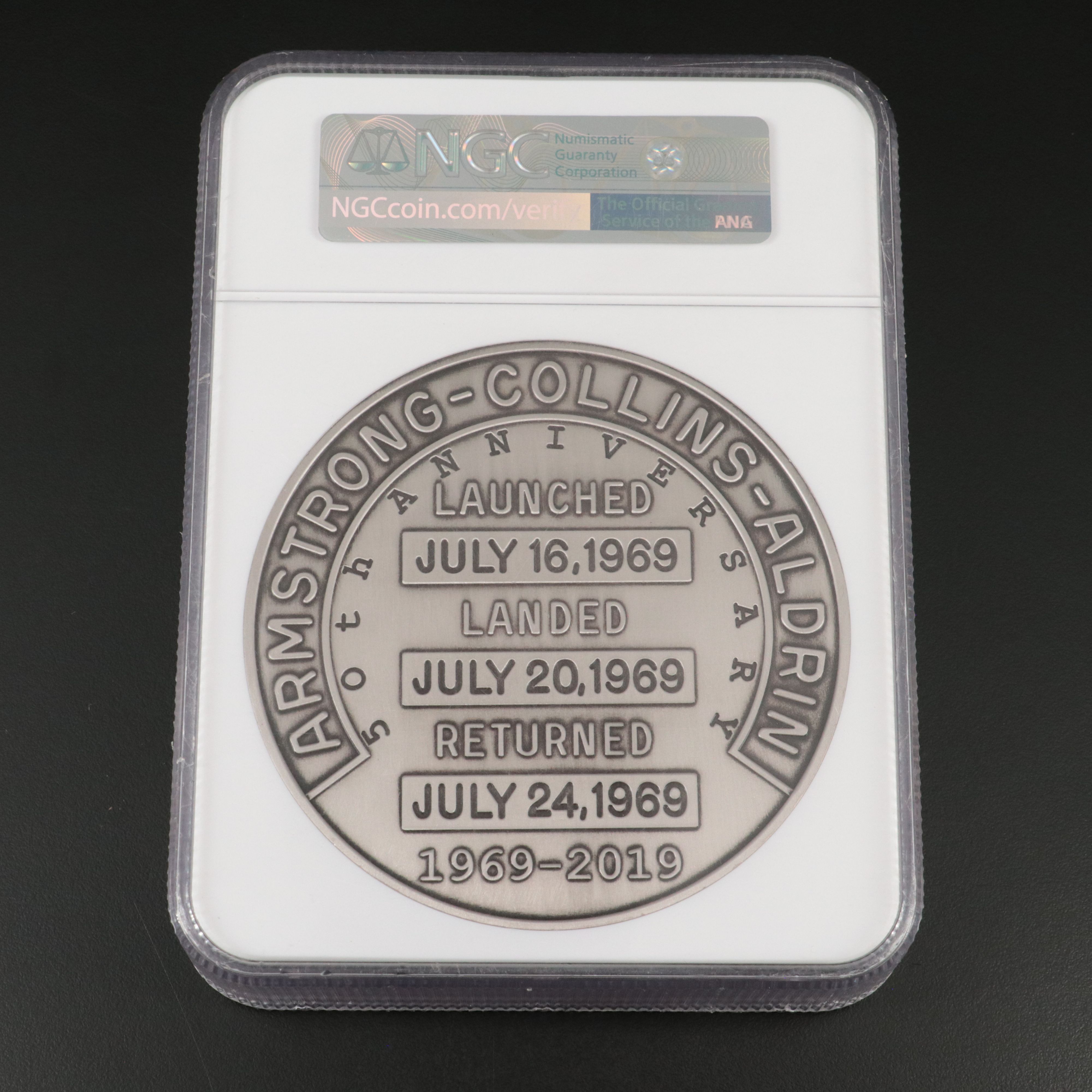 NGC Gem Uncirculated 2019 Apollo 11 50th Anniversary 50-Oz. Fine Silver ...