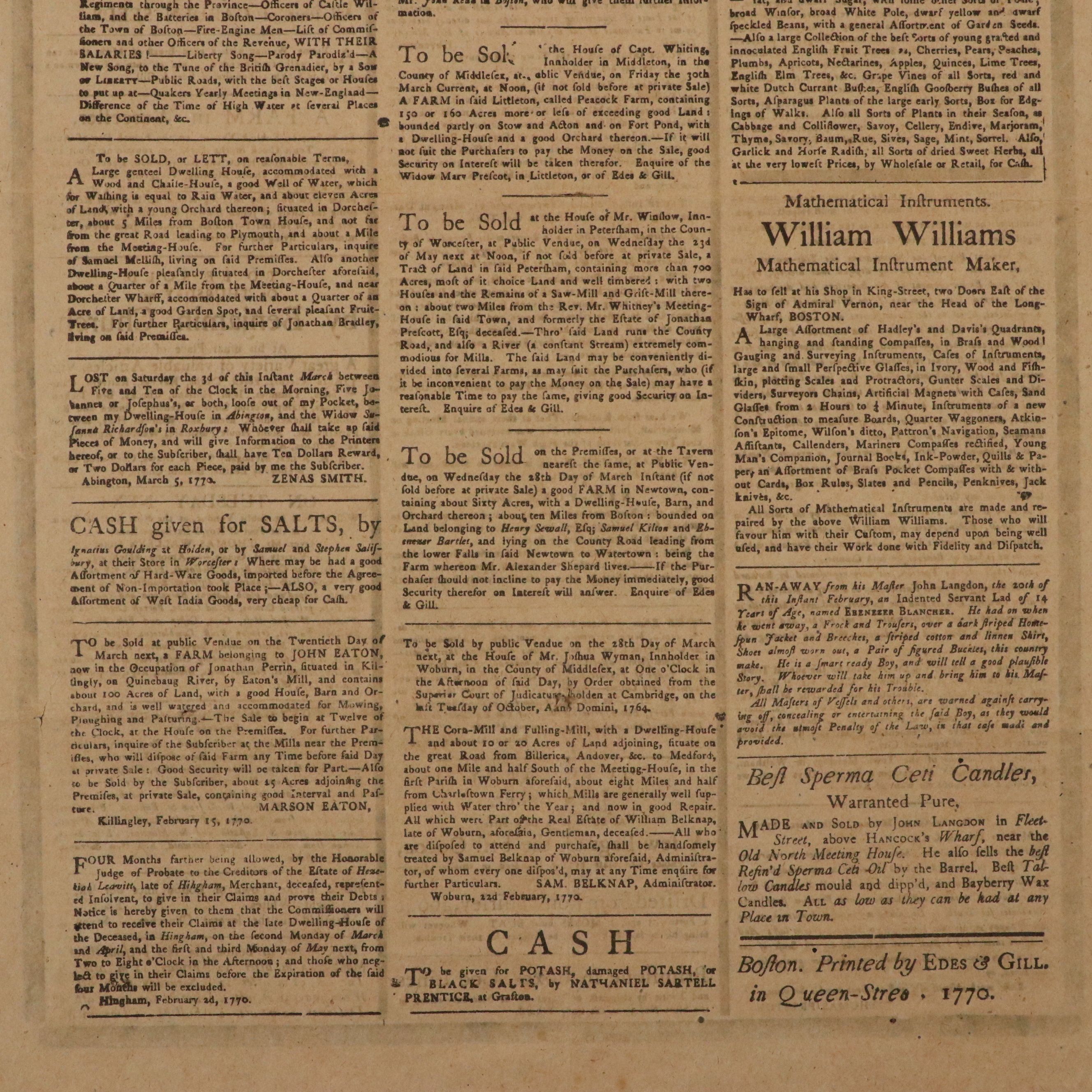 Colonial Boston "Boston Gazette" Featuring British Tensions, 1770 | EBTH