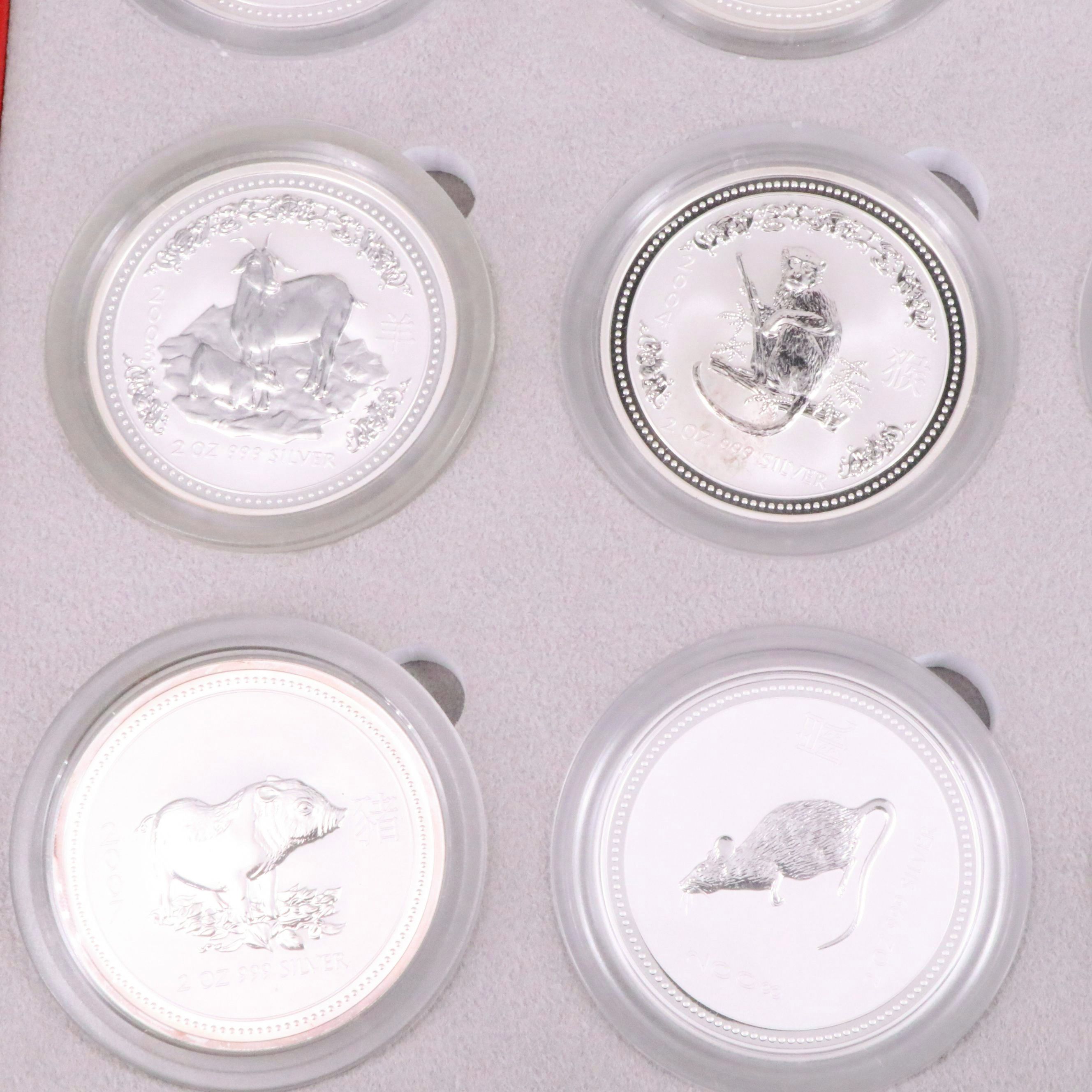 Australia 12-Coin Fine Silver Lunar Series Set, 24 Troy Ounces Total | EBTH