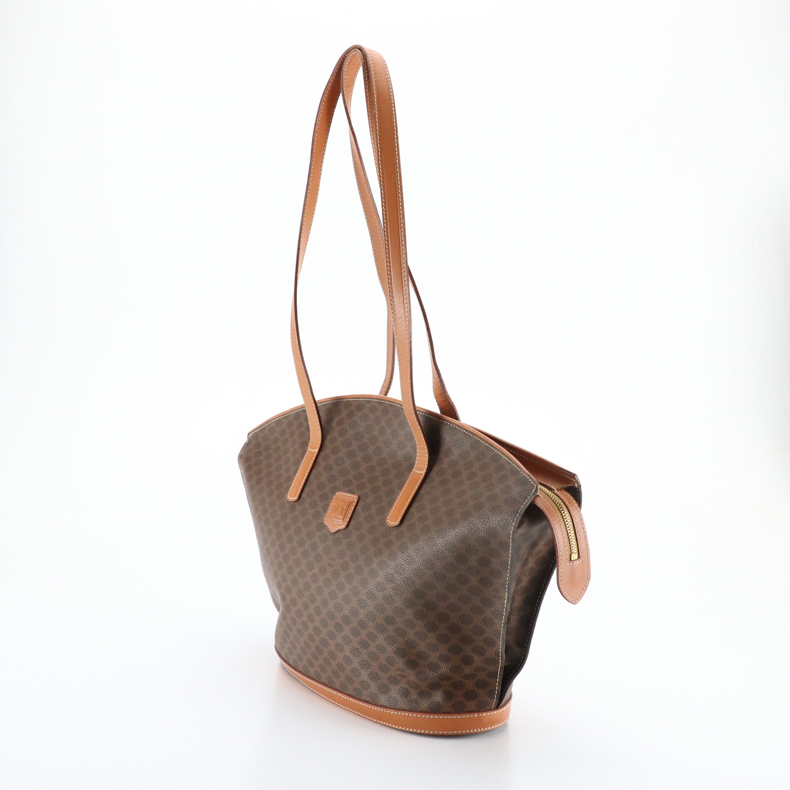 Celine Shoulder Bag in Macadam Canvas and Leather | EBTH