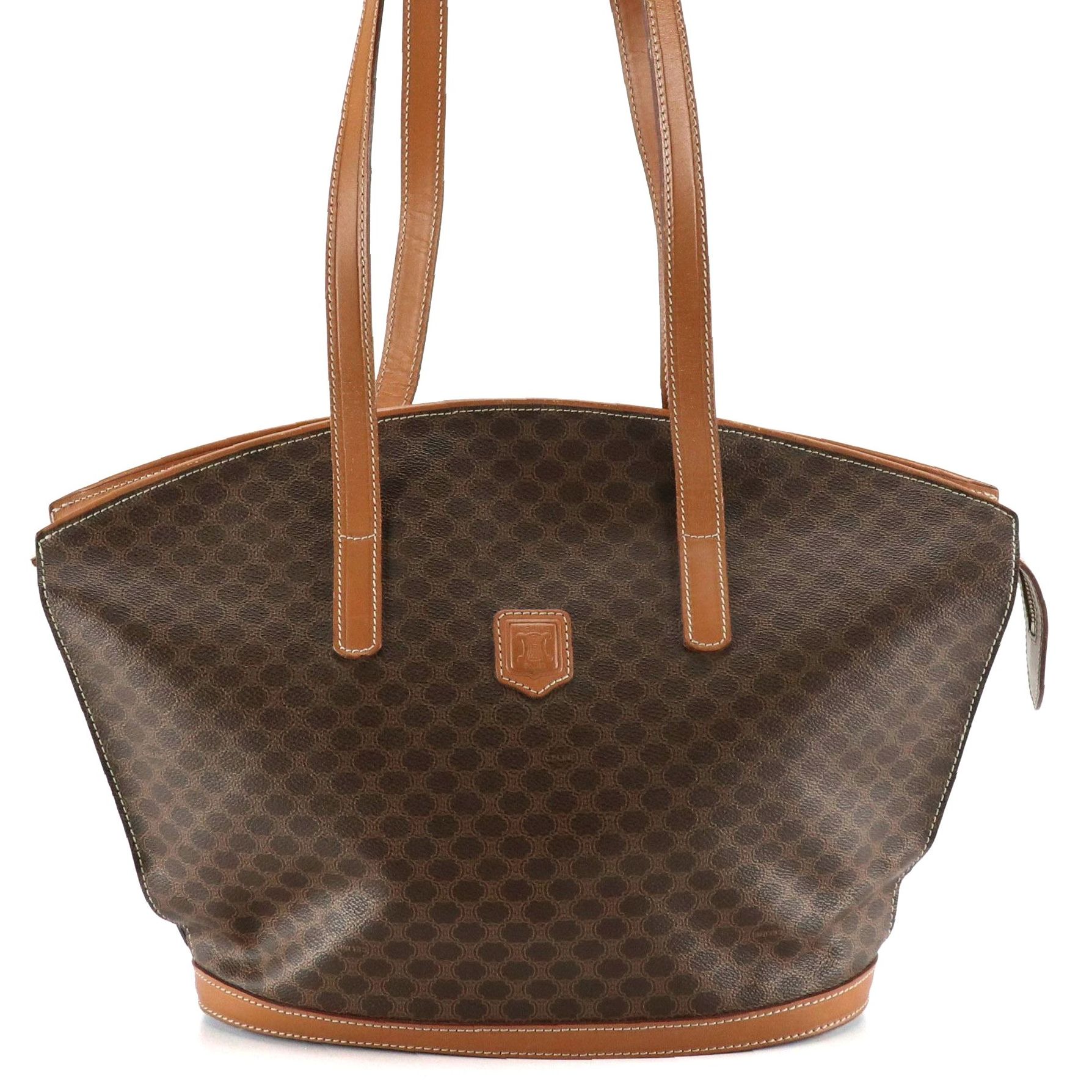 Celine Shoulder Bag in Macadam Canvas and Leather | EBTH