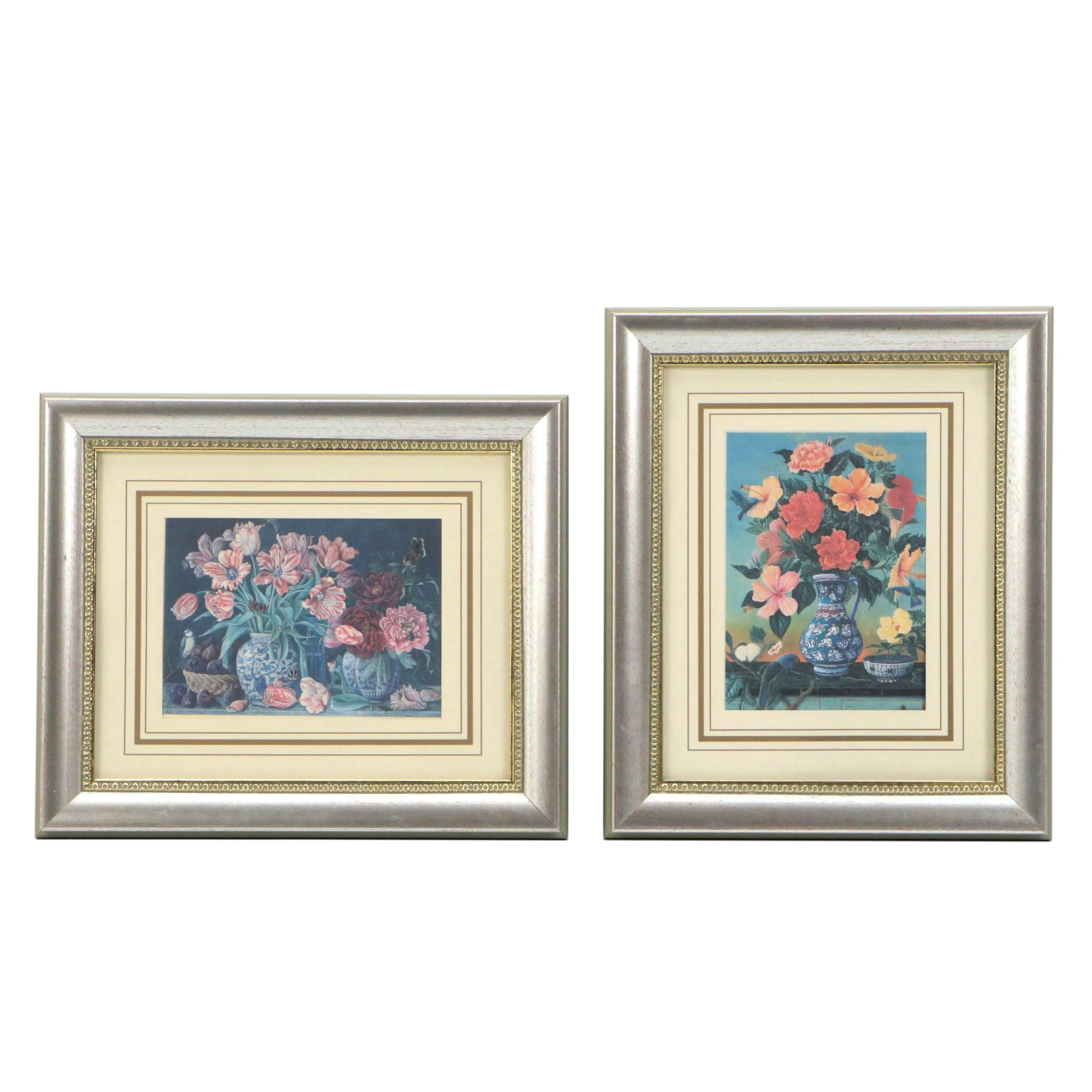 Pair of Floral Still Life Offset Lithographs | EBTH