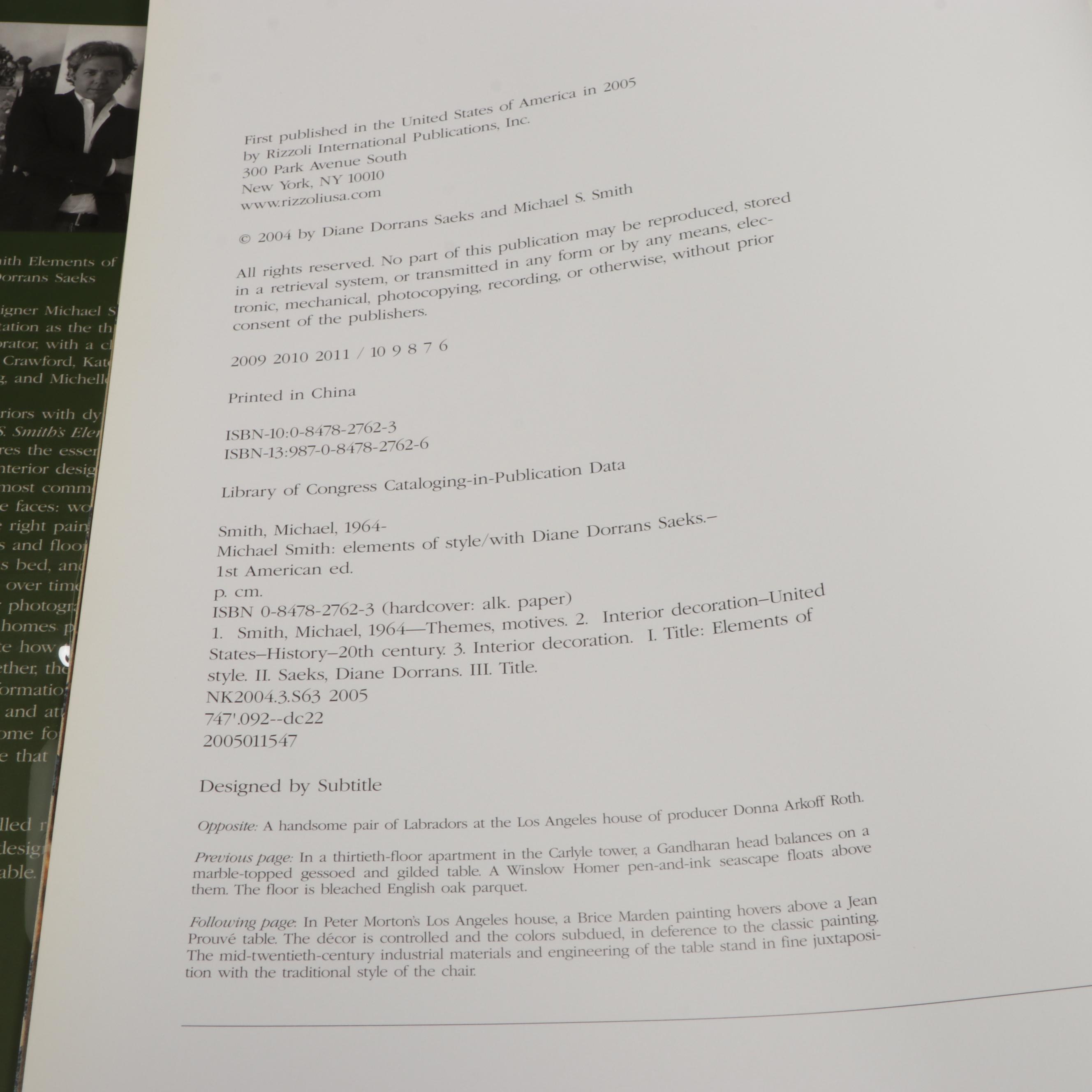 "Elements of Style" by Michael S. Smith with More Interior Design Books ...