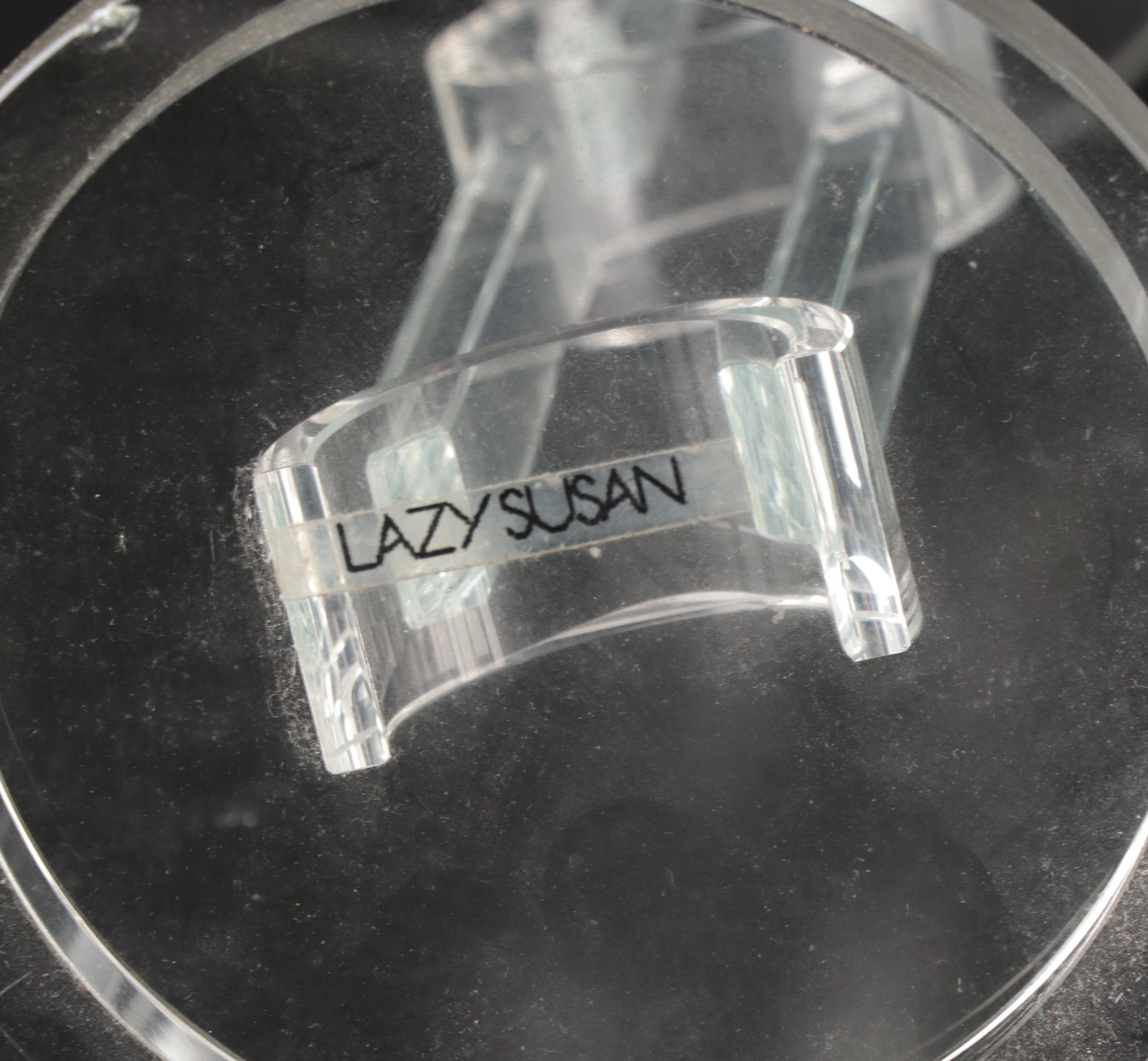 Lazy Susan Clear Glass Pillar Candle Holders | EBTH