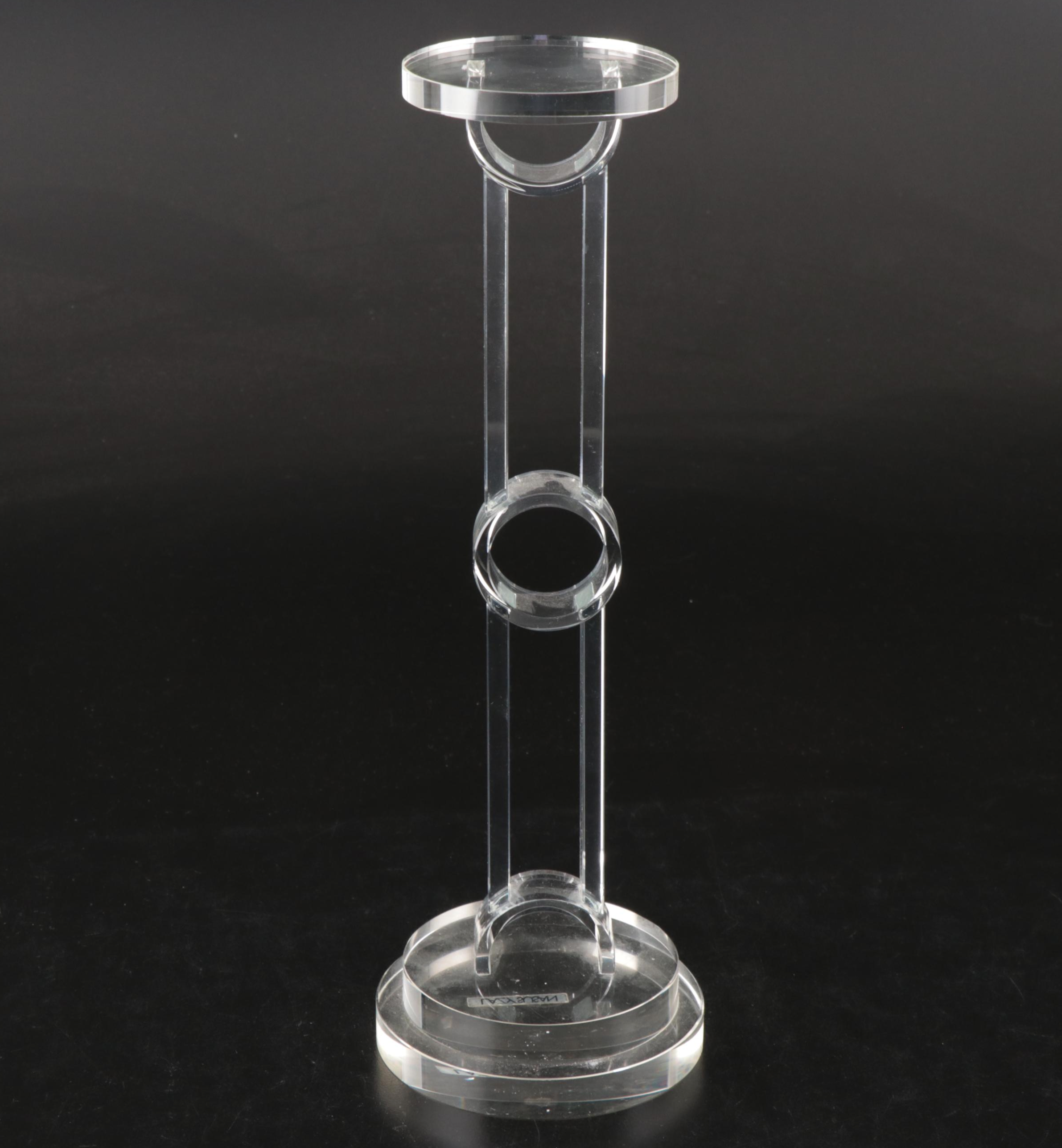 Lazy Susan Clear Glass Pillar Candle Holders | EBTH