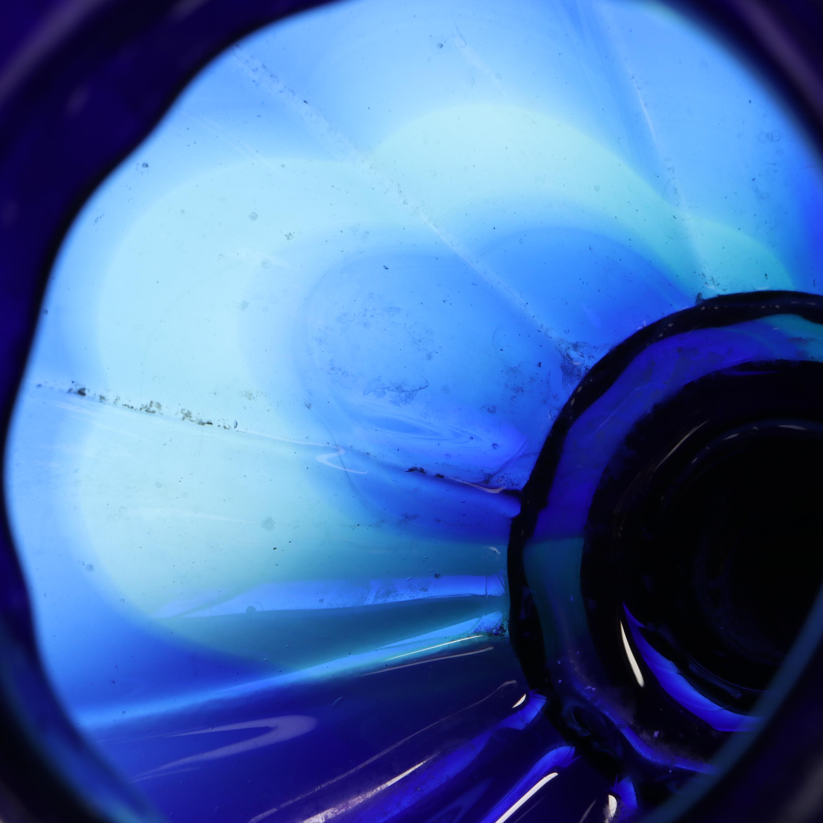 Belgian Val St. Lambert Cobalt Blue Hanging Glass Lantern | EBTH