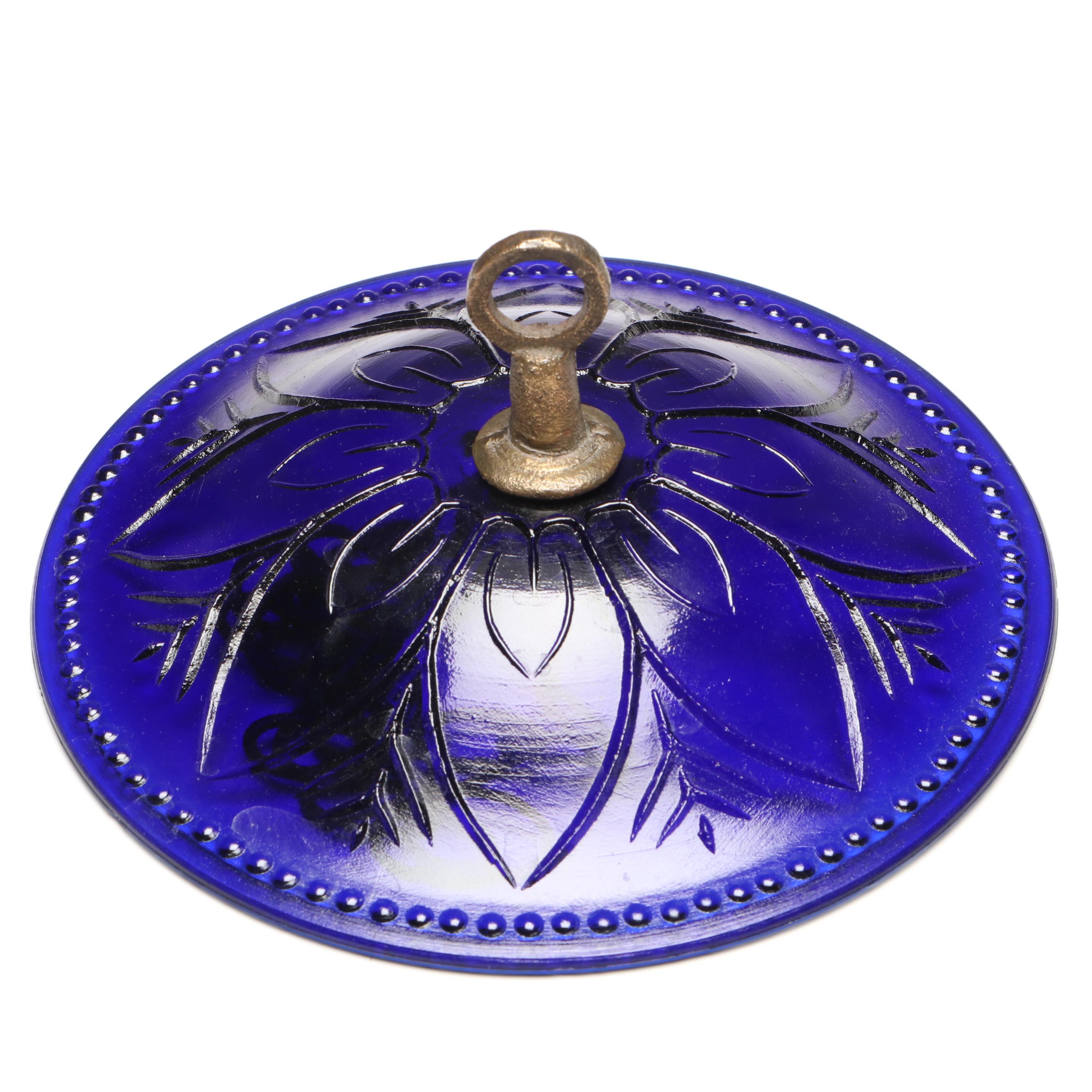 Belgian Val St. Lambert Cobalt Blue Hanging Glass Lantern | EBTH