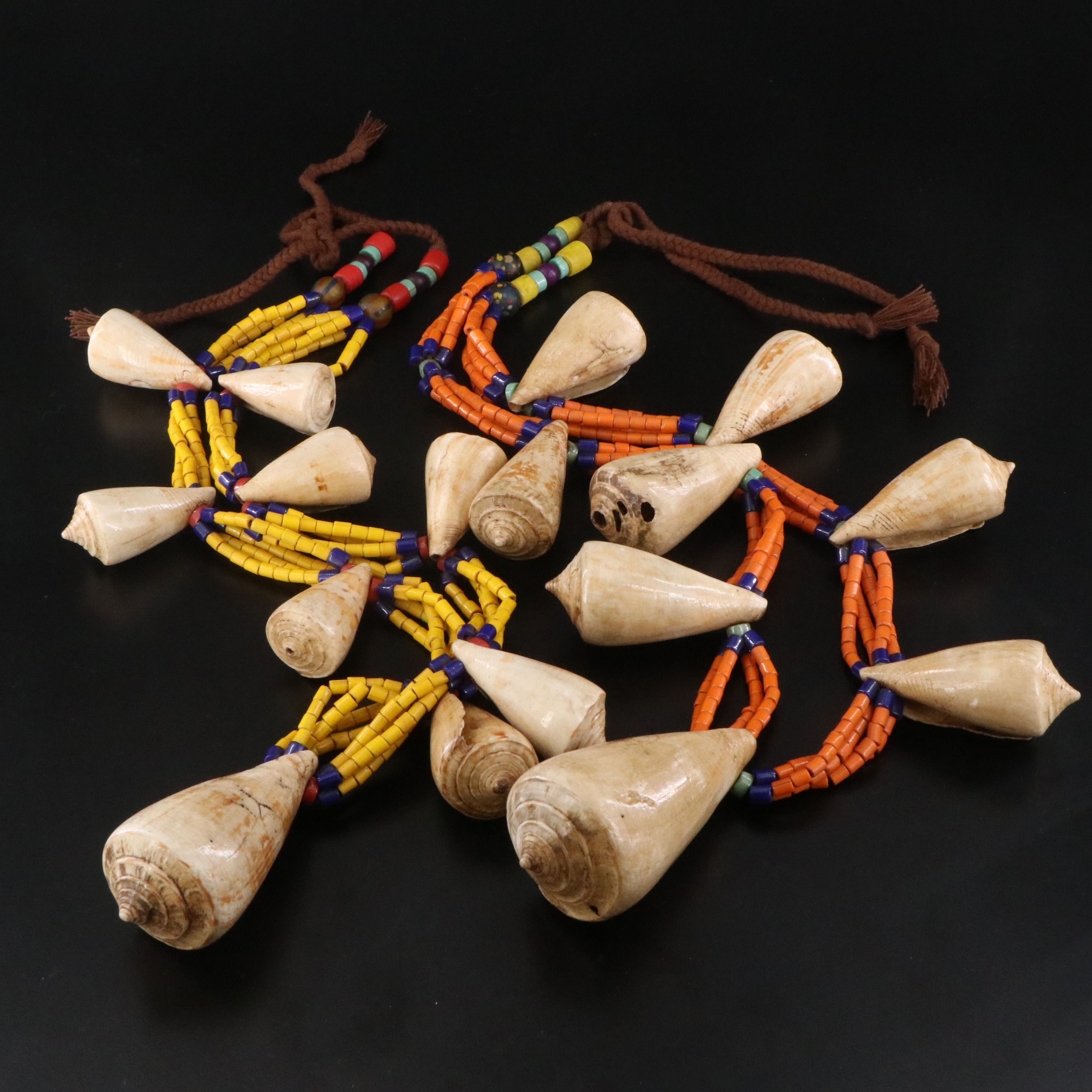 African Cone Shell and Glass Bead Necklaces | EBTH