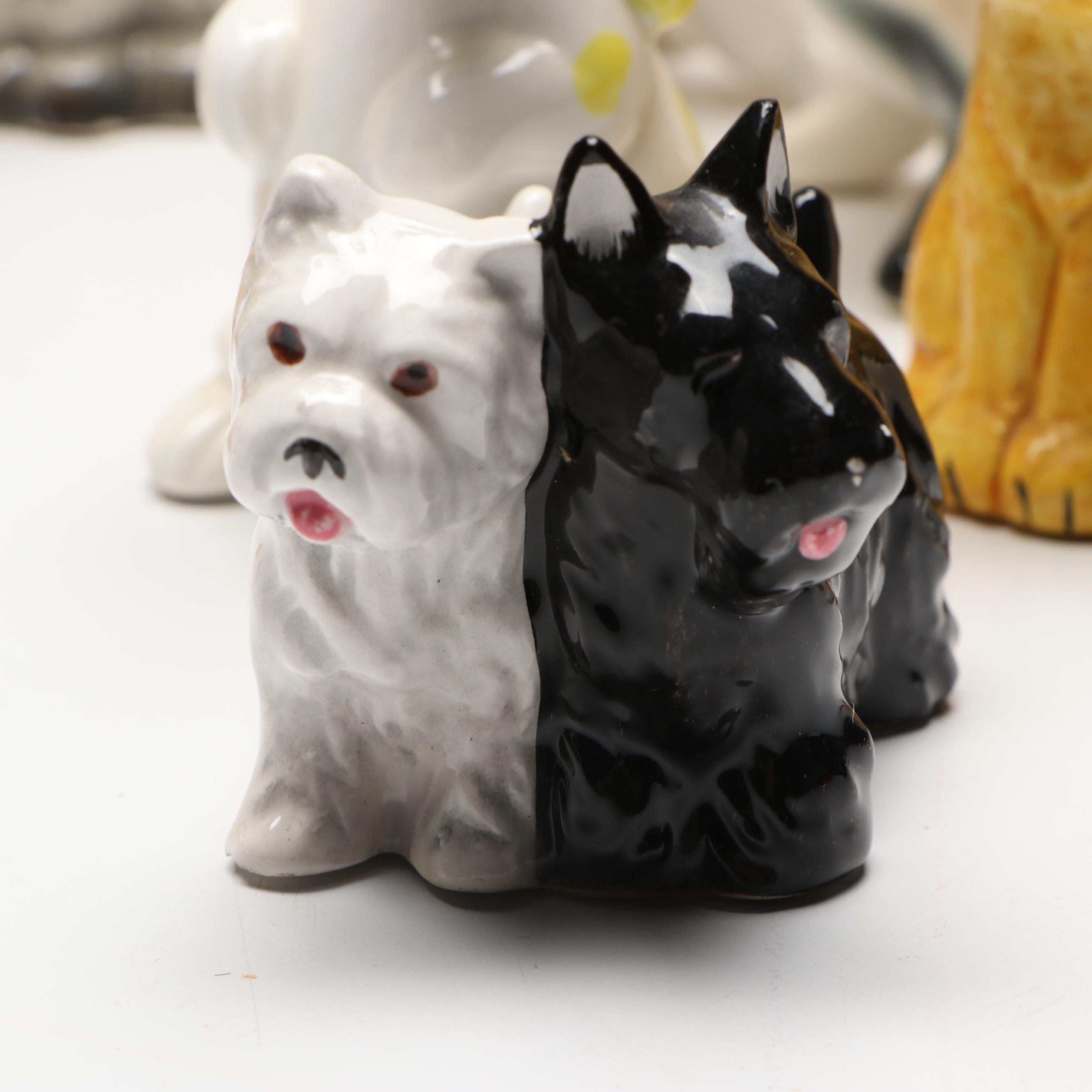 Fitz & Floyd Scottie Dog Shakers with More Novelty Salt and Pepper ...