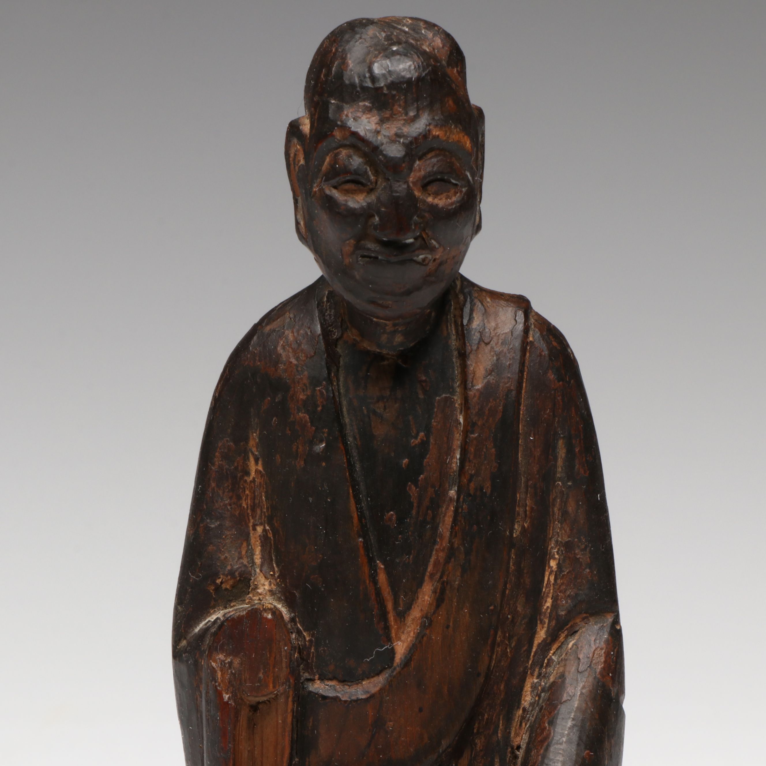 Japanese Carved Wood Buddhist Monk, 19th Century | EBTH