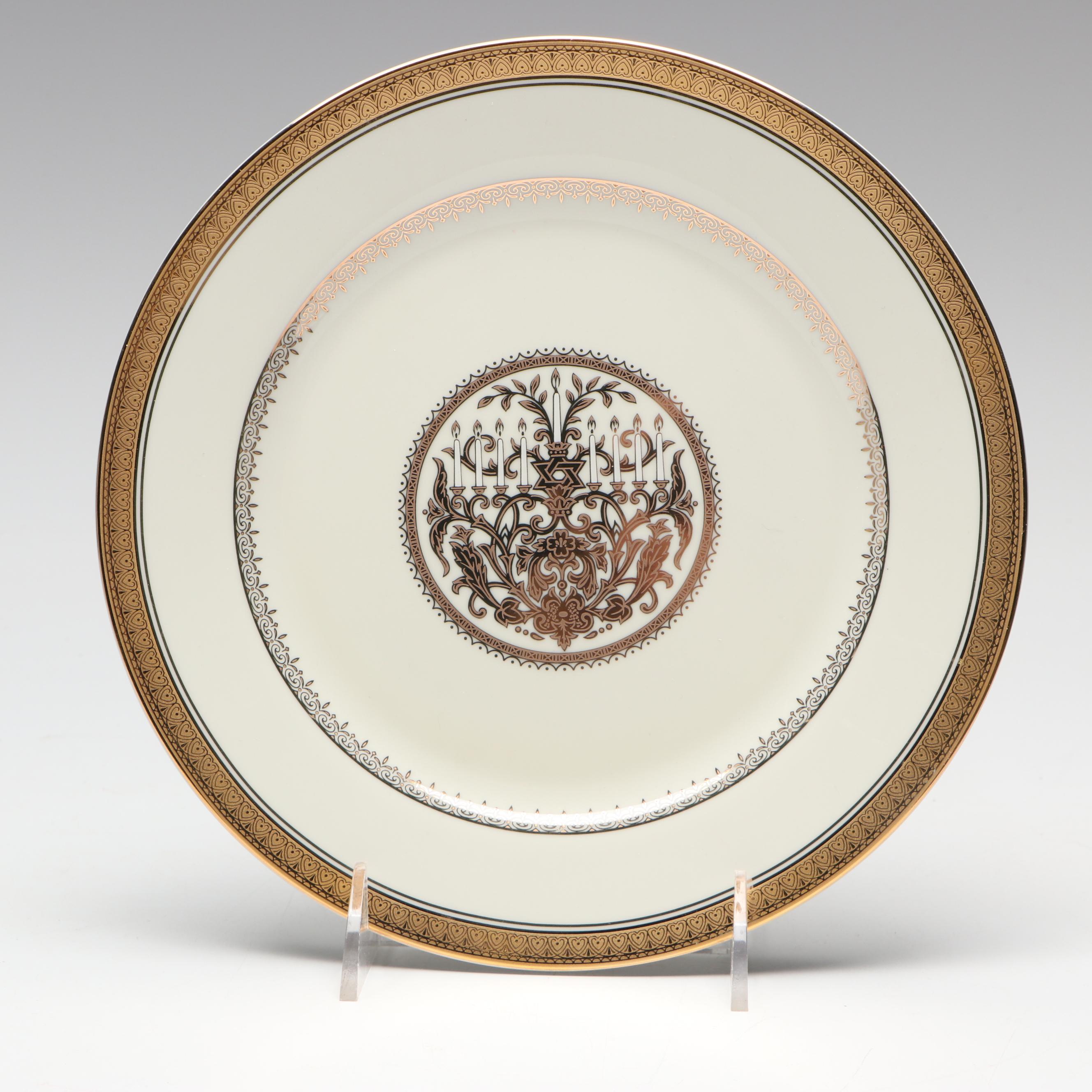 Metal Oil Tealight Menorah with Mikasa "Festival of Lights Gold ...