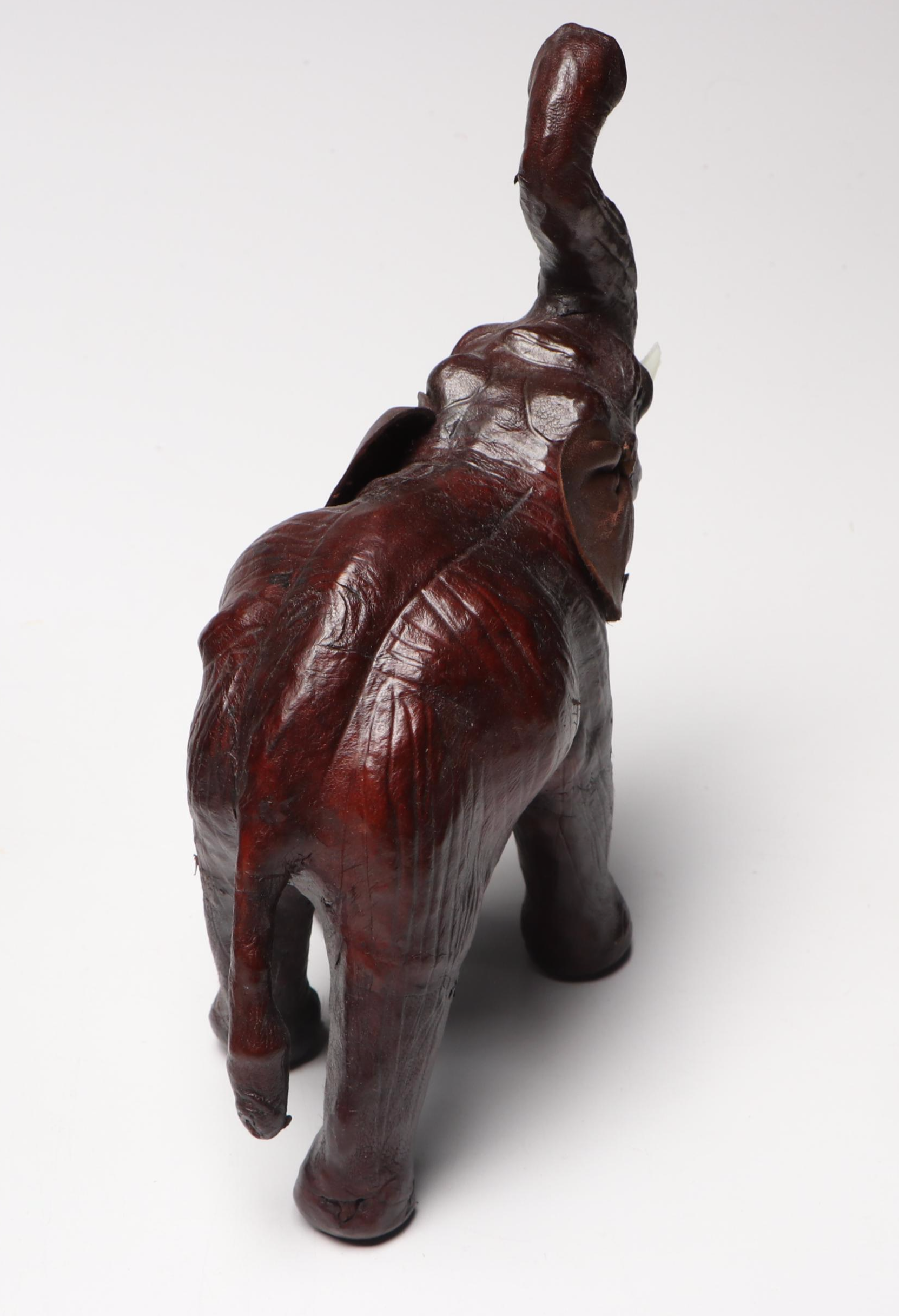 Leather Wrapped with Mexican Ceramic Elephant Figurines | EBTH