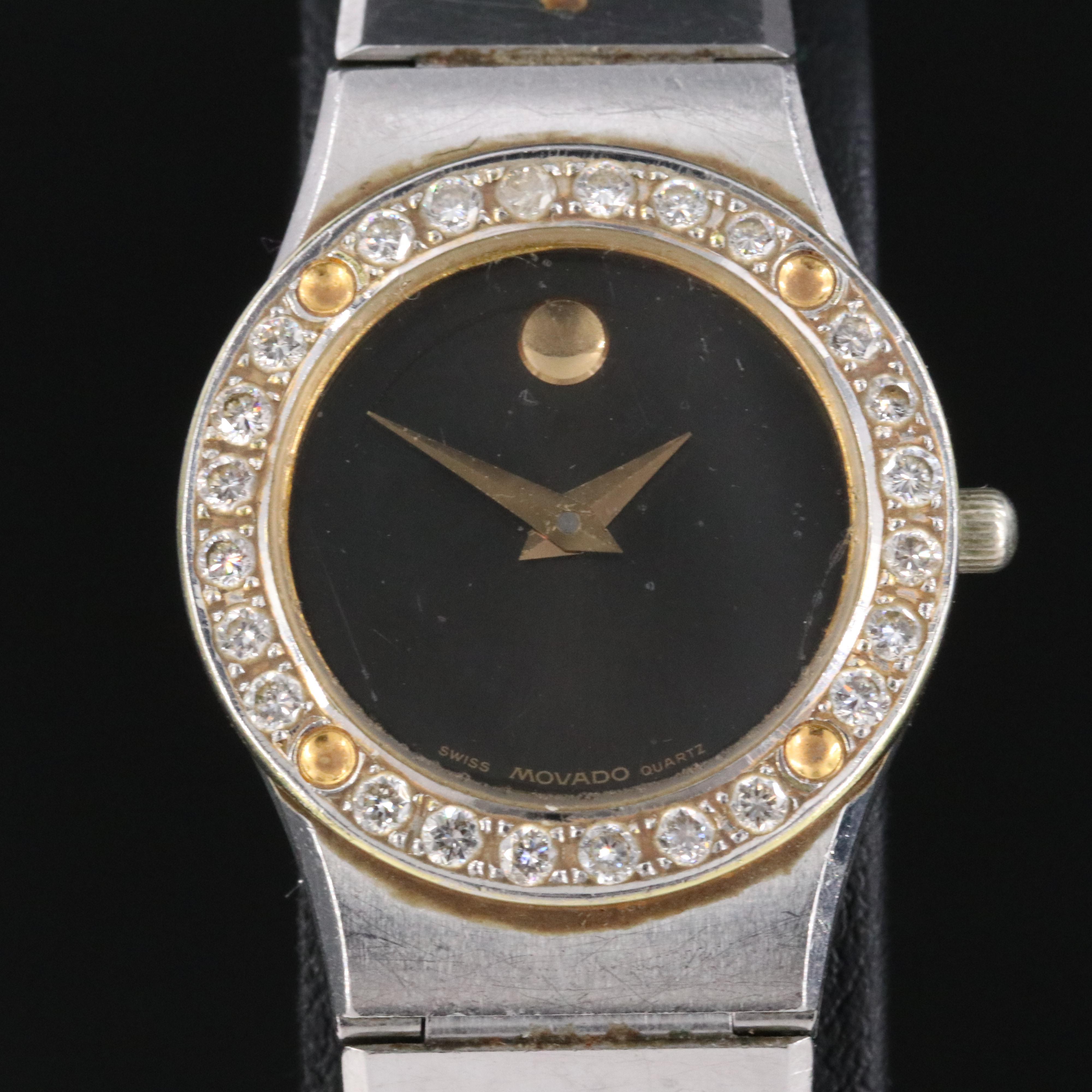 Movado Museum Classic Diamond Bezel Watch #87.A1.836C | EBTH