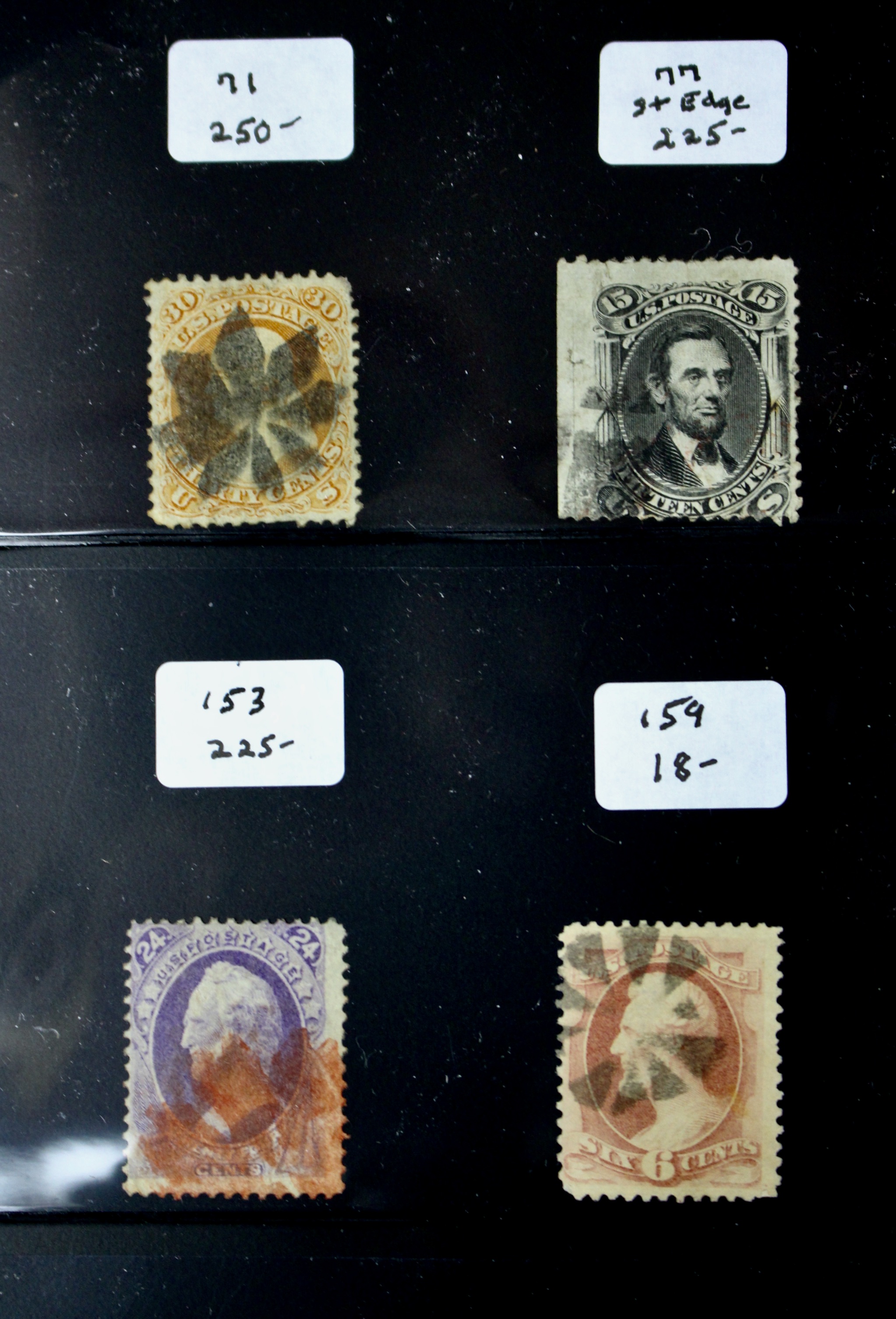 Sixteen Different Early U.S. Postage Stamps, Scott 71 to 400 | EBTH