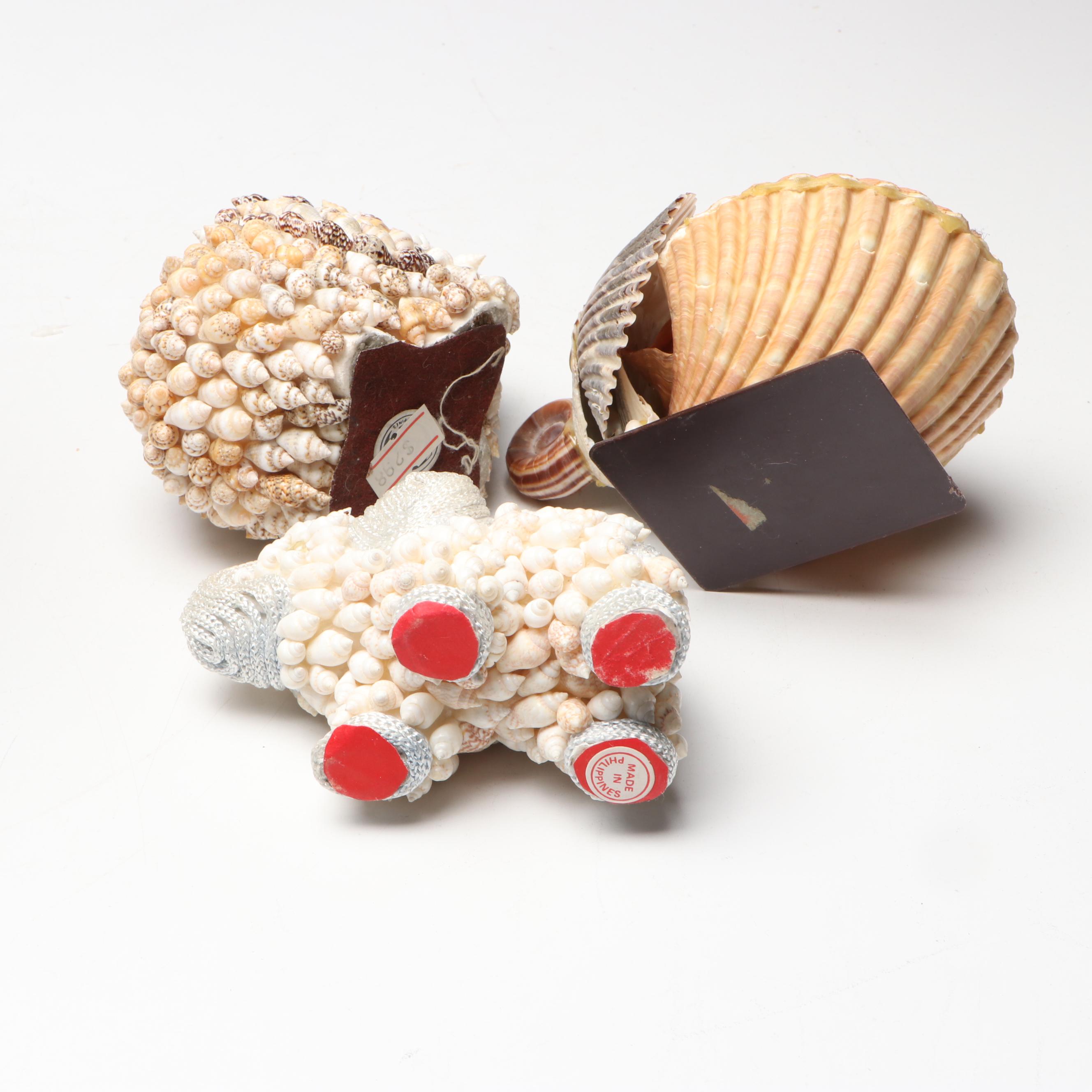 Filipino Handmade Ceramic Seashell Encrusted Elephant Figures | EBTH