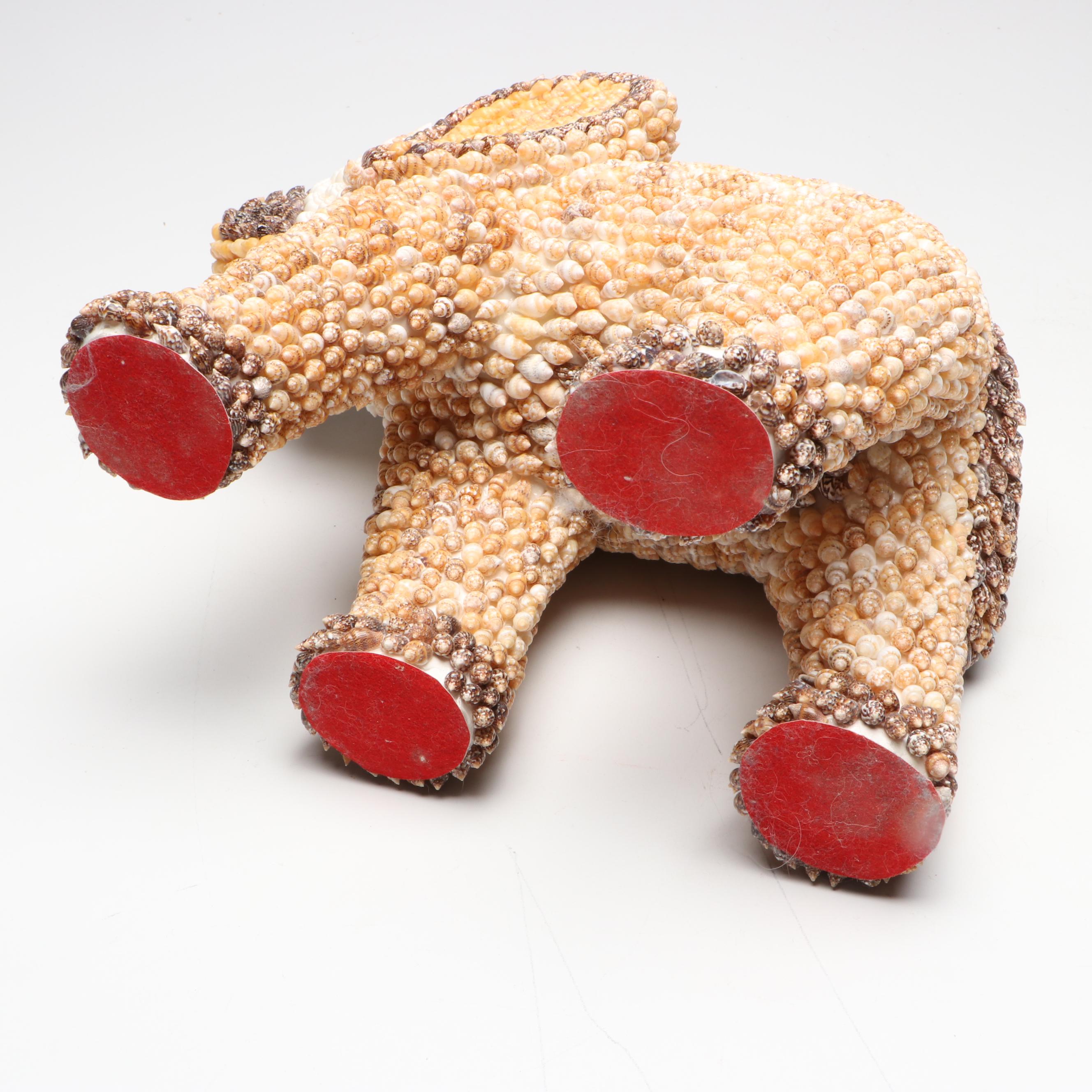 Filipino Handmade Ceramic Seashell Encrusted Elephant Figures | EBTH