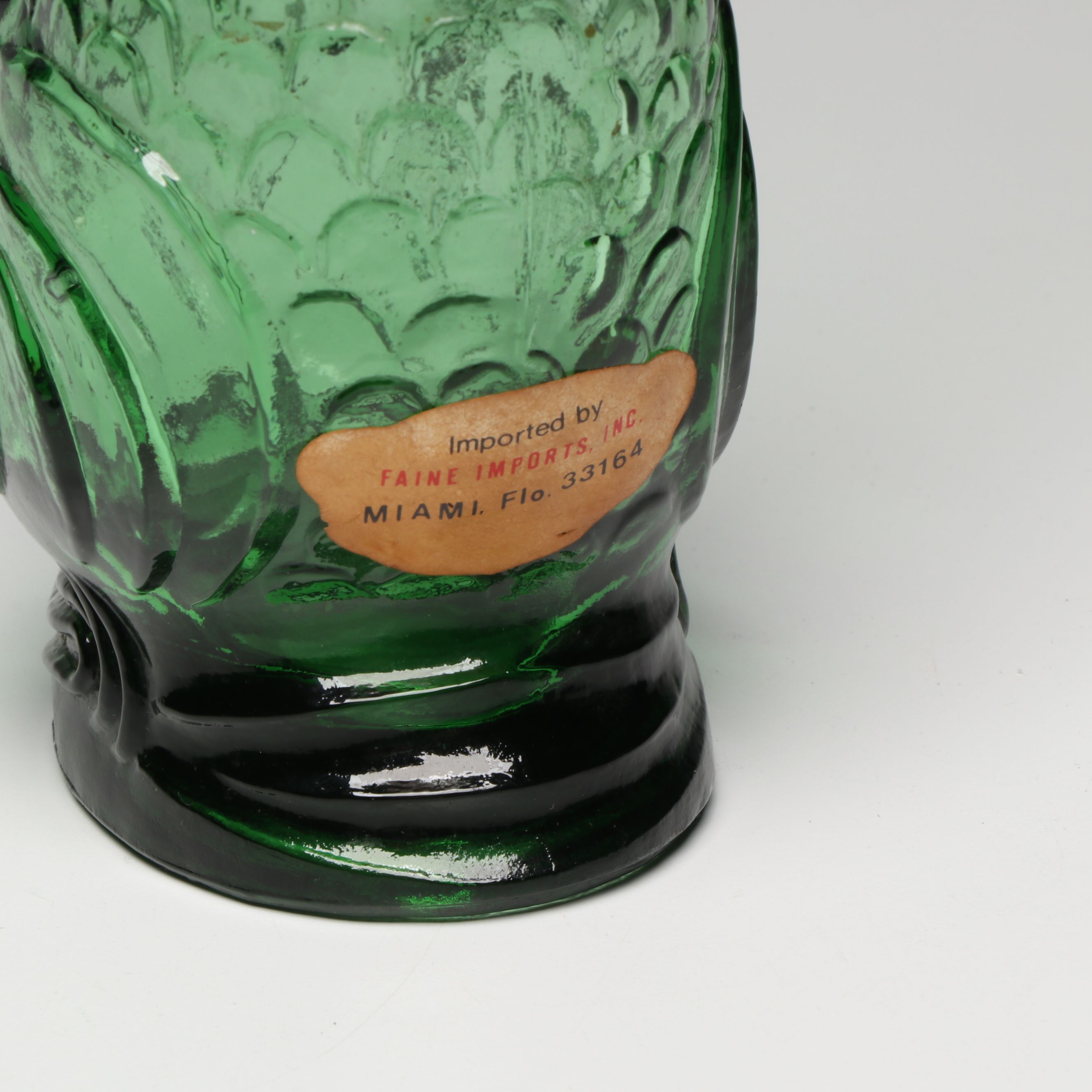 Italian Fish-Shaped Red Wine Bottle with Other Green Eagle Decanter | EBTH