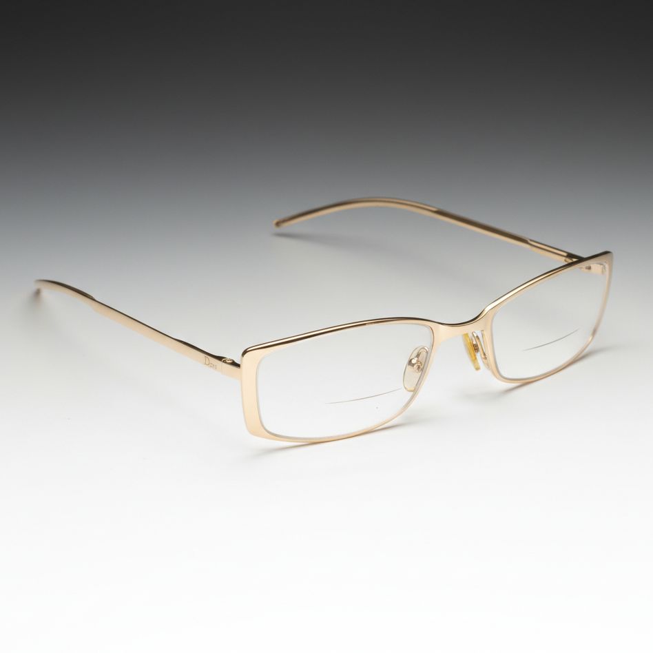 Christian Dior CD 3600 40A Gold Tone Rectangular Bifocal Eyeglasses | EBTH